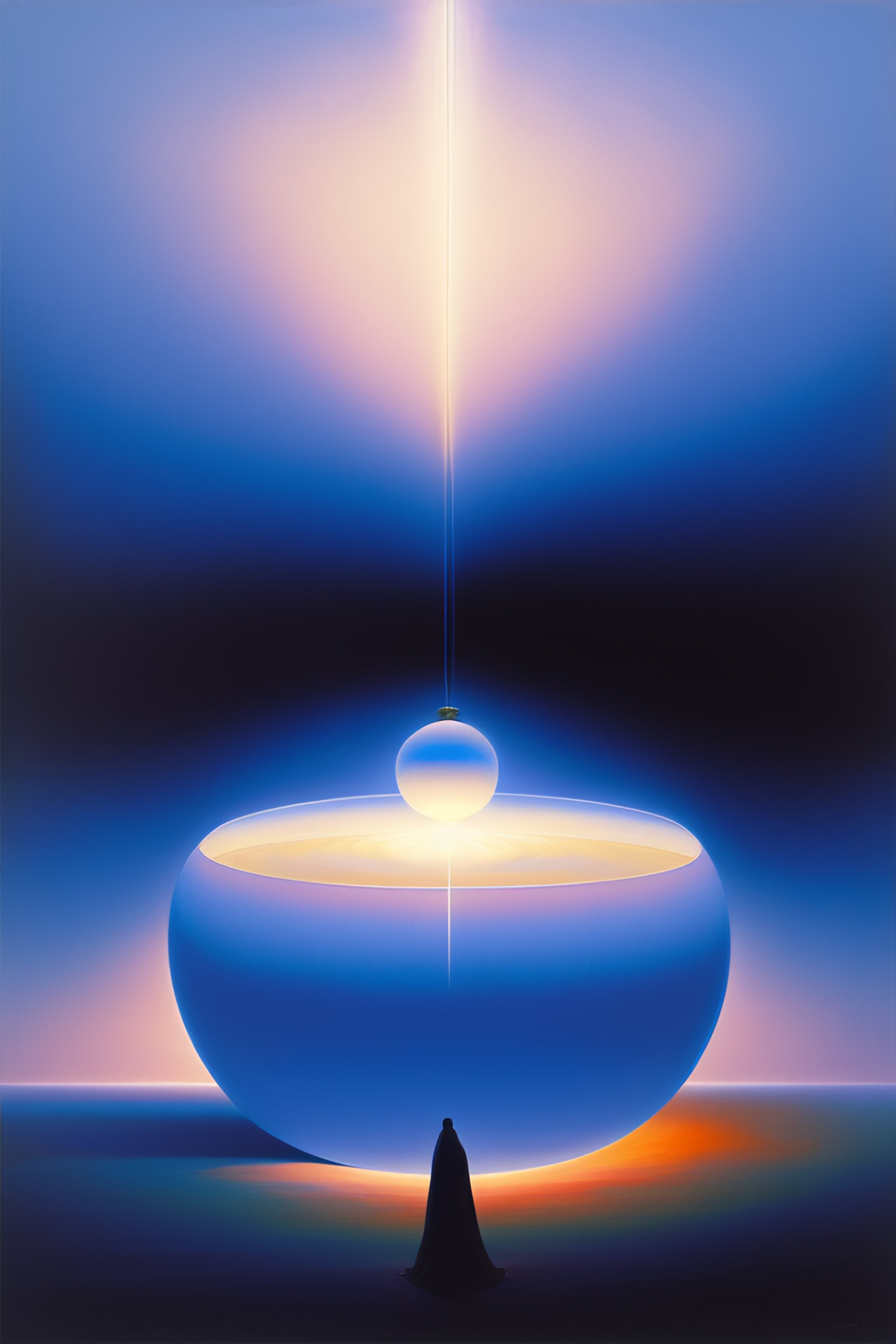 Lexica - Worshippers in robes huddled around a very complex gigantic ...