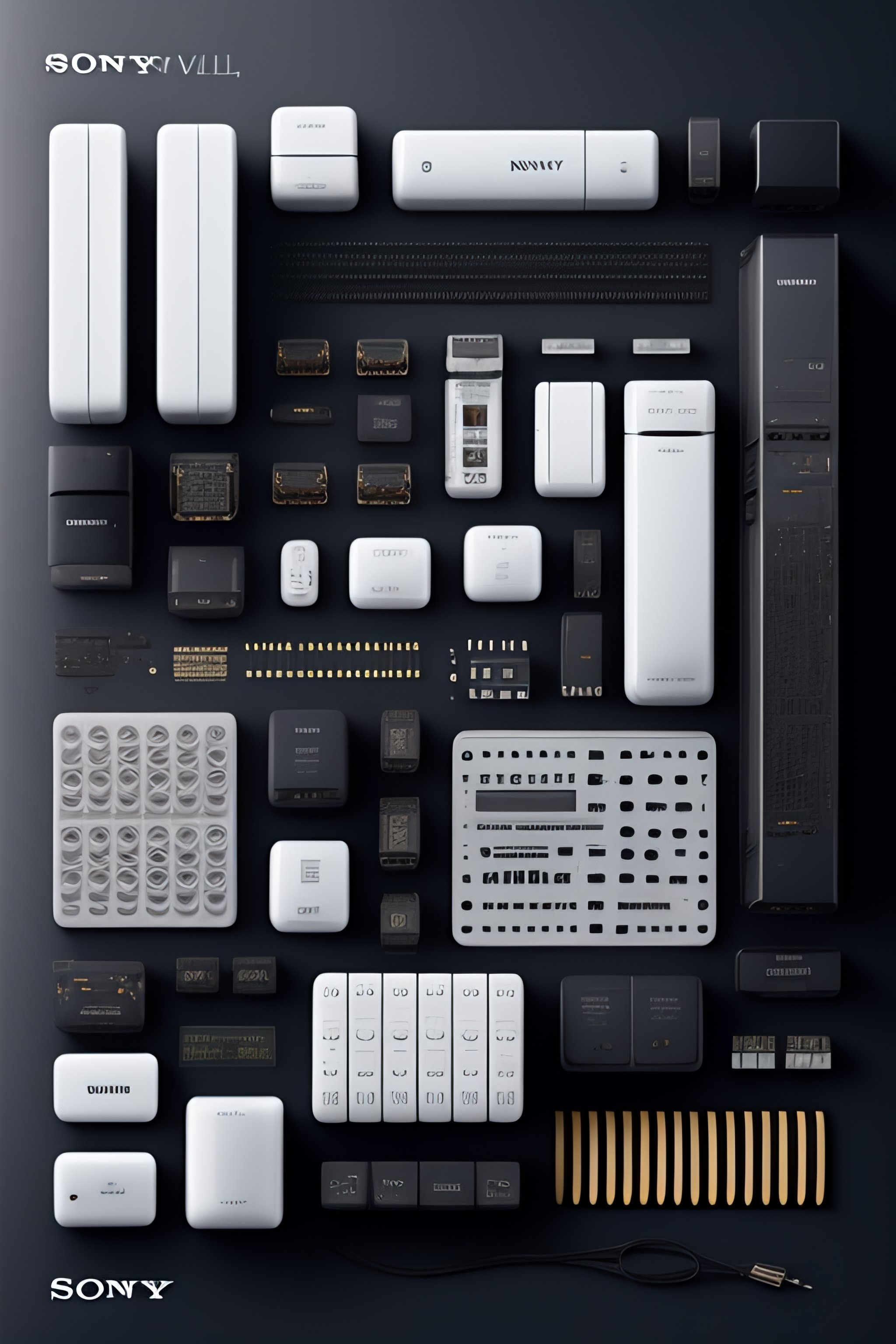 Lexica - Sony WF-S700N, knolling, knolling layout, deconstruction ...