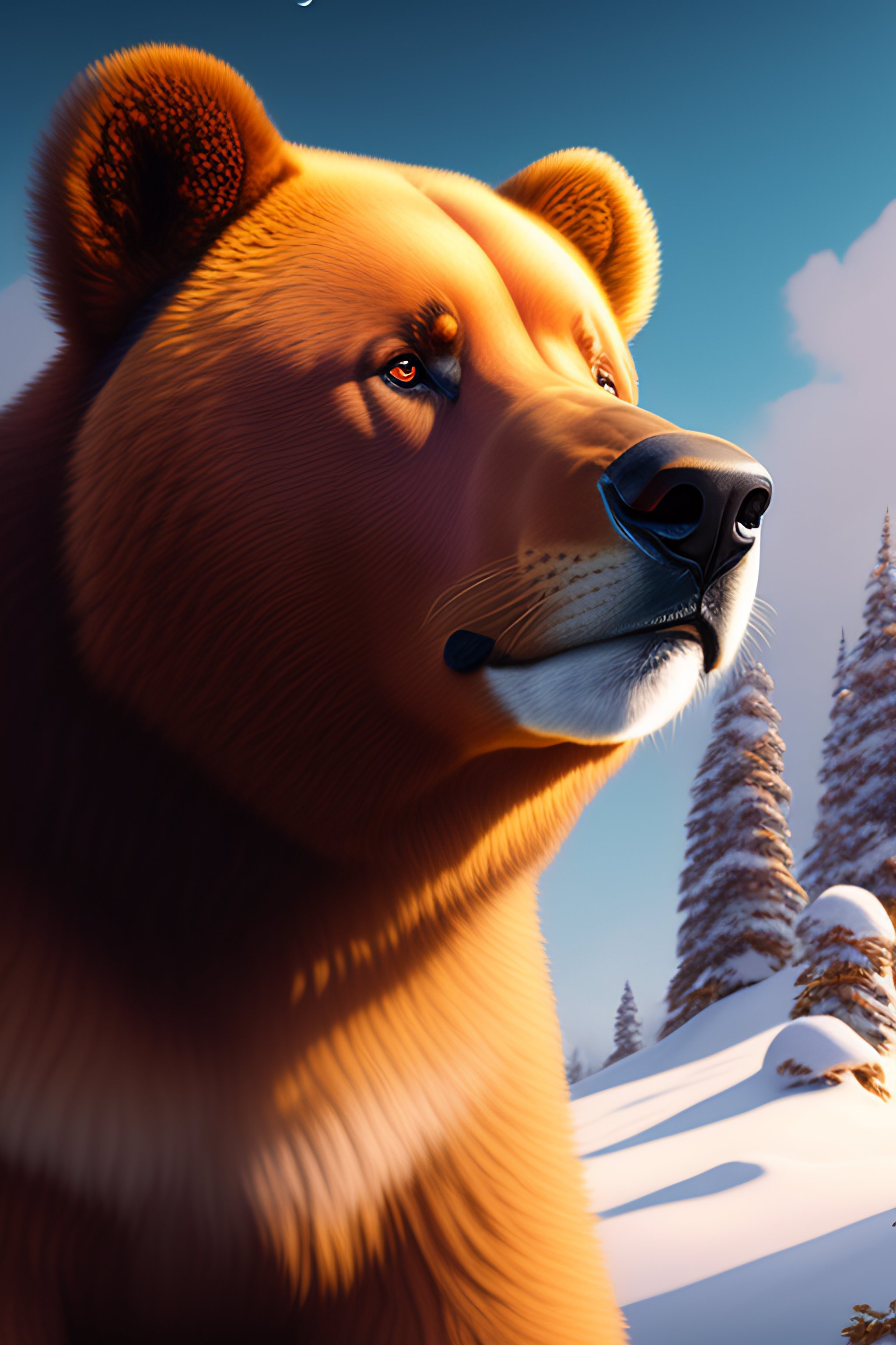 Lexica - Highly detailed VFX-portrait of a cute, happy big Bear ...