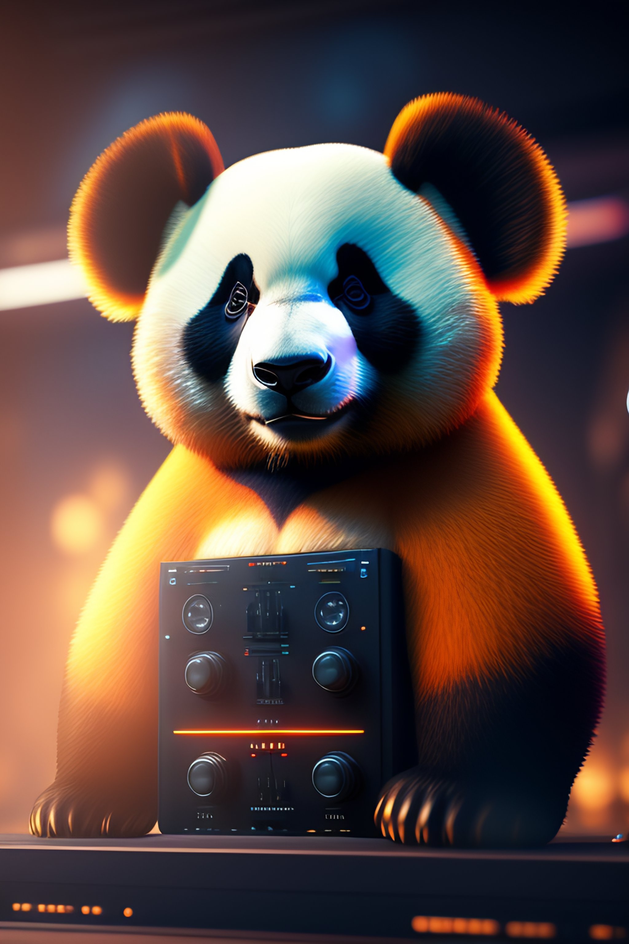 Lexica - Panda wearing dj headphones, cinematic, fantasy, sharp focus ...