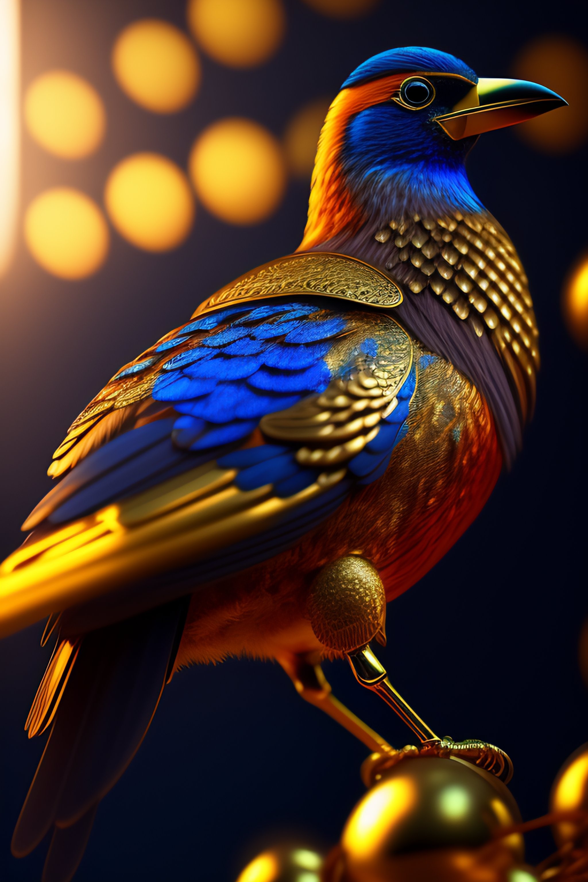 Lexica - A strong bird made of gold. The bird is surrounded by broken ...