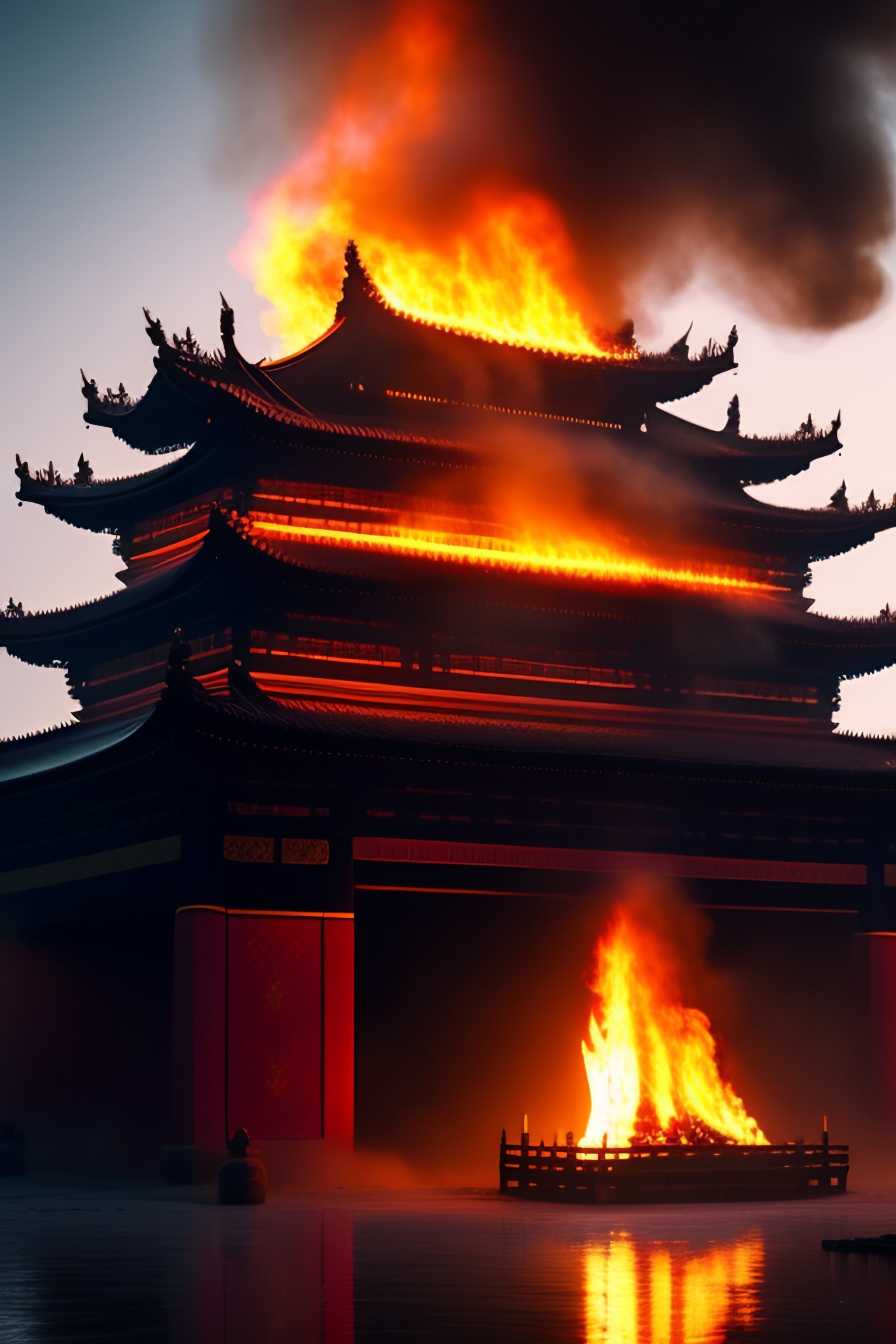 Lexica - China burning, 4k, HD, Maya, Realistic