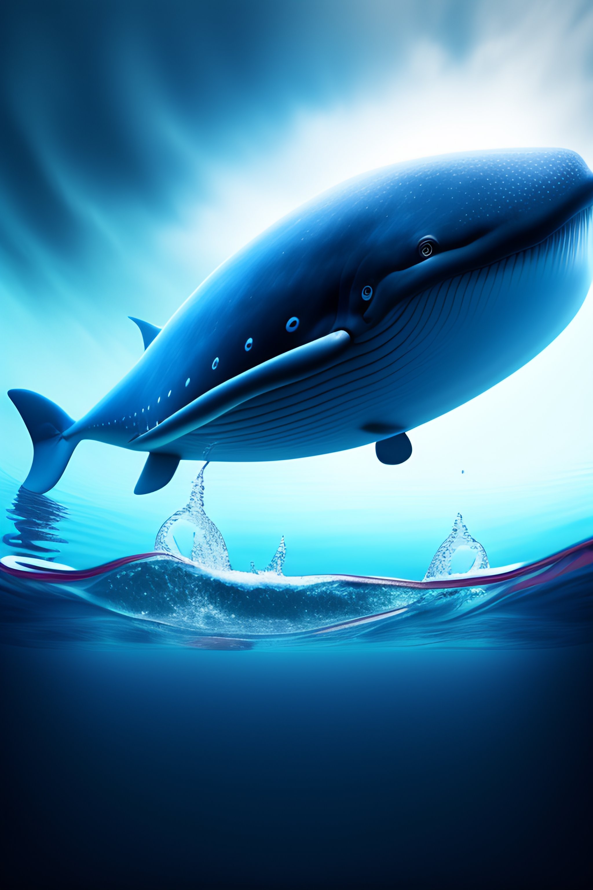 Lexica - A ultra realistic blue whale with tole details in UHD under ...