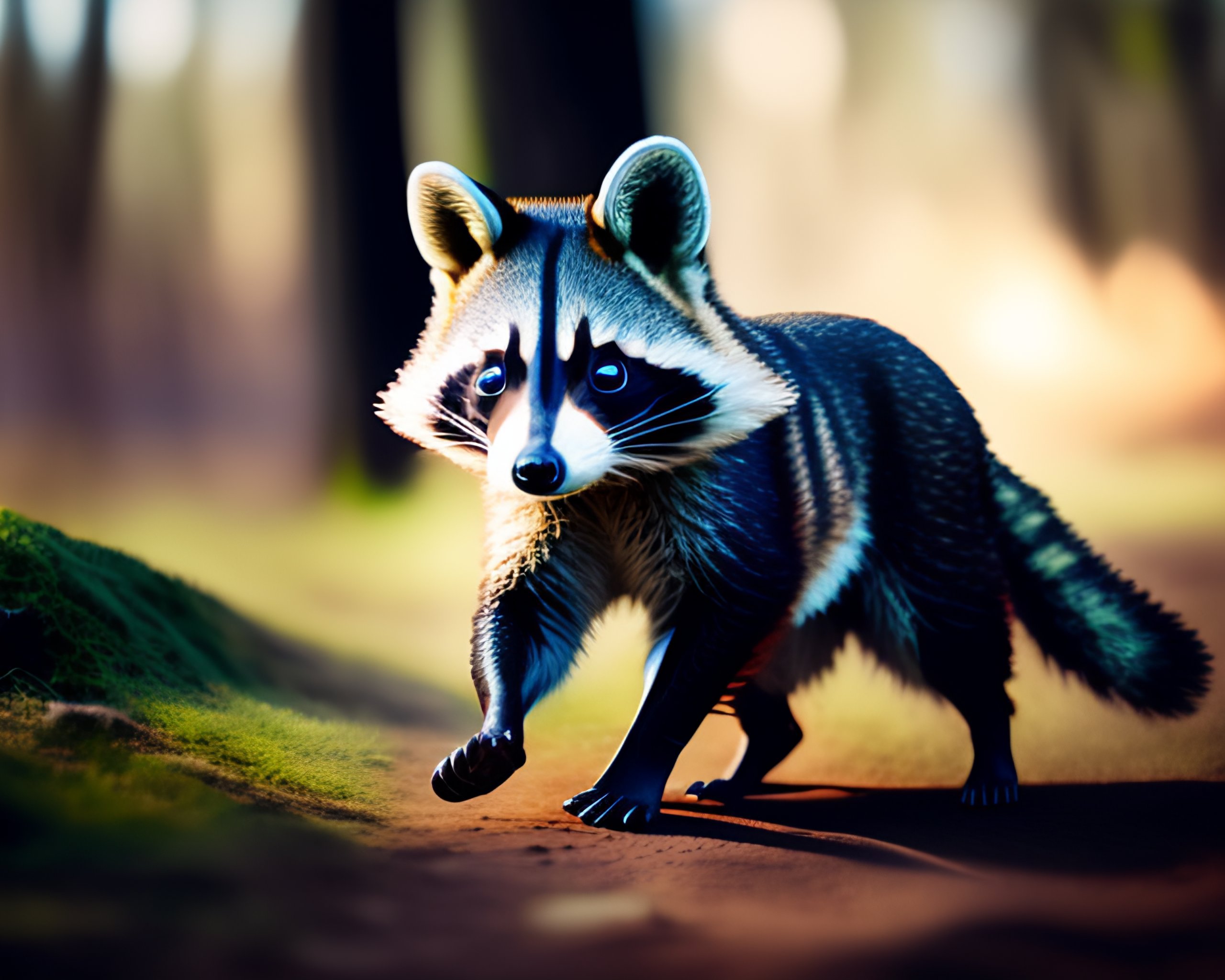 Lexica - Action shot of a raccoon soldier fighting in the civil war