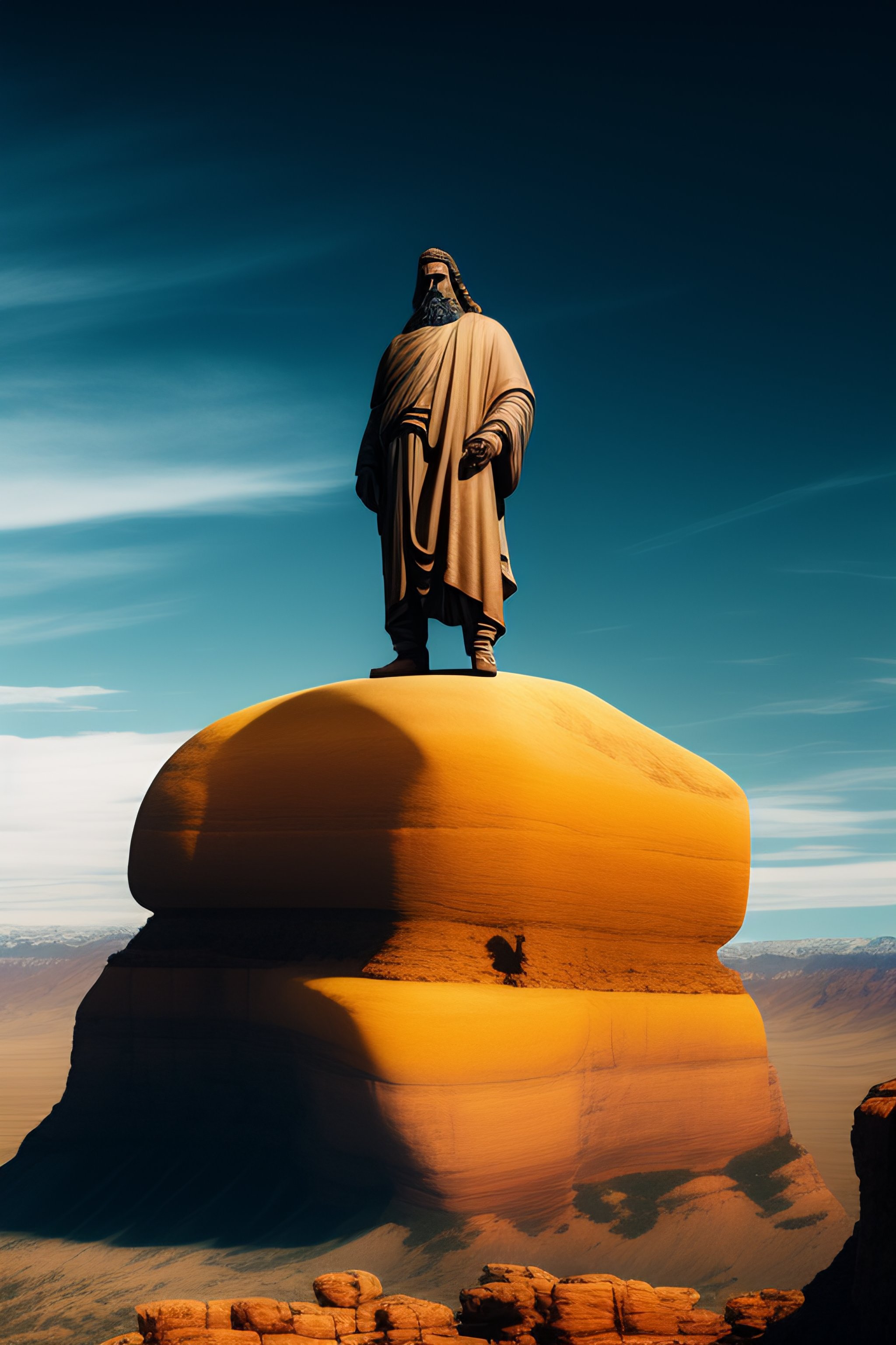 Lexica - God in the shape of a rock where man stands below