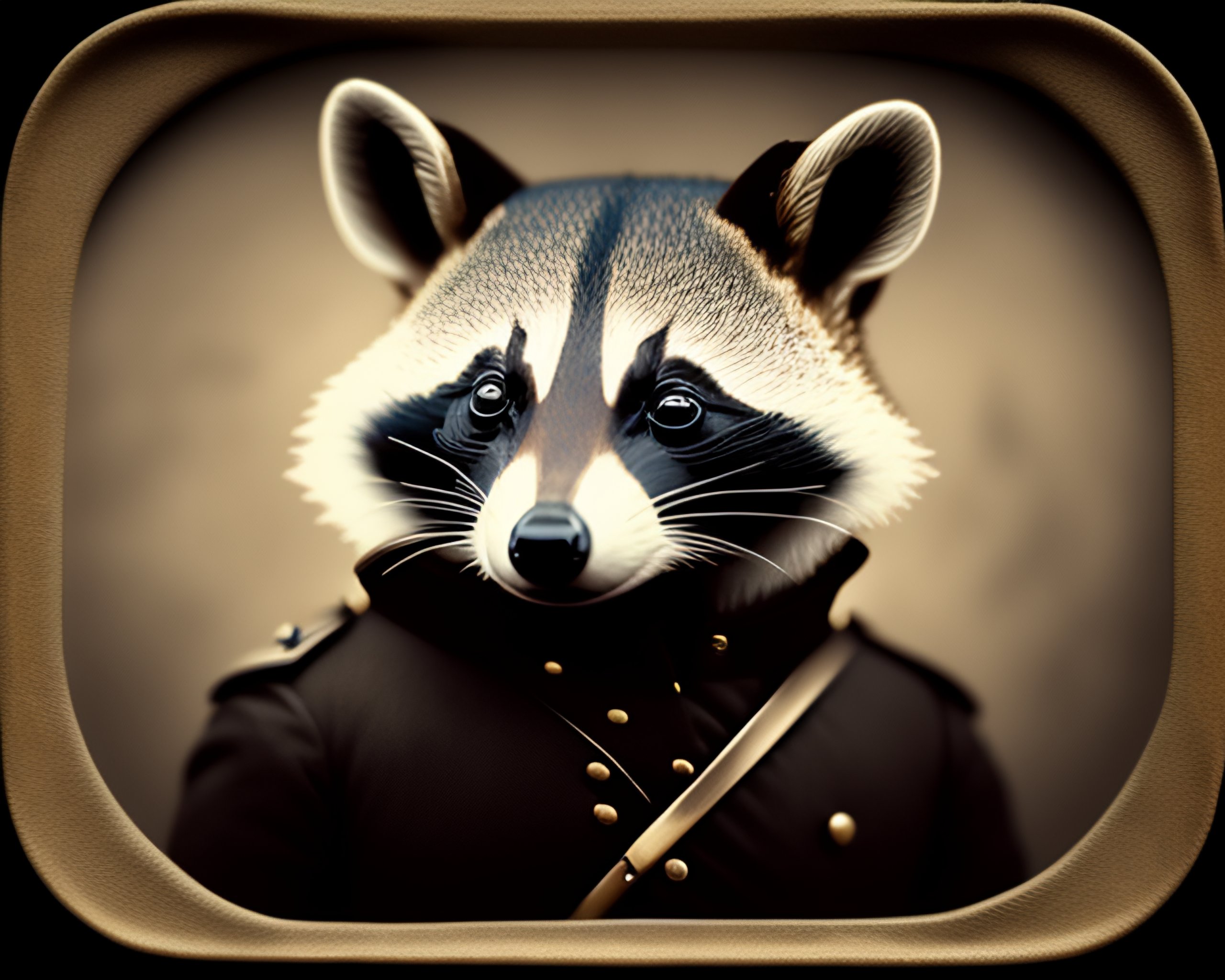 Lexica - Tintype action shot of a raccoon soldier fighting in the civil war