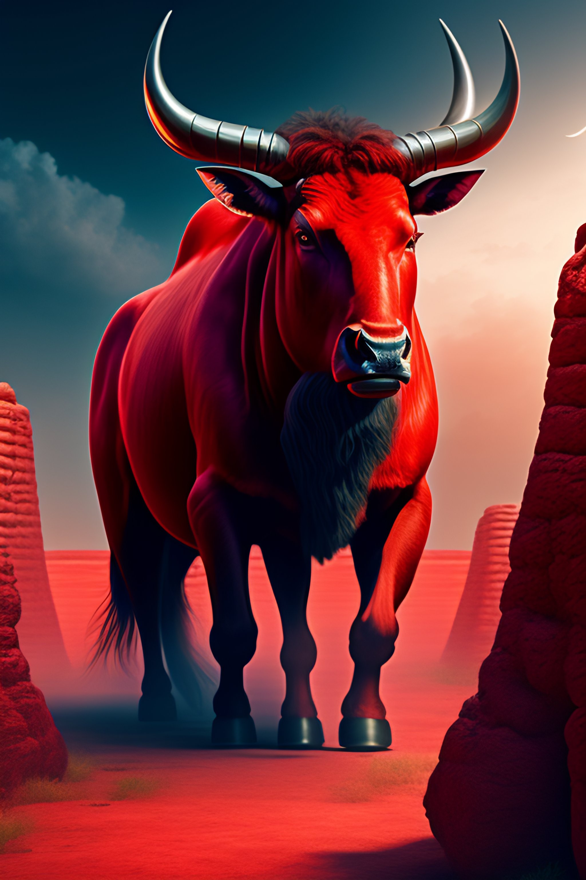 Lexica - A Minotaur in the maze, red thunder, matte art, fully coherent ...