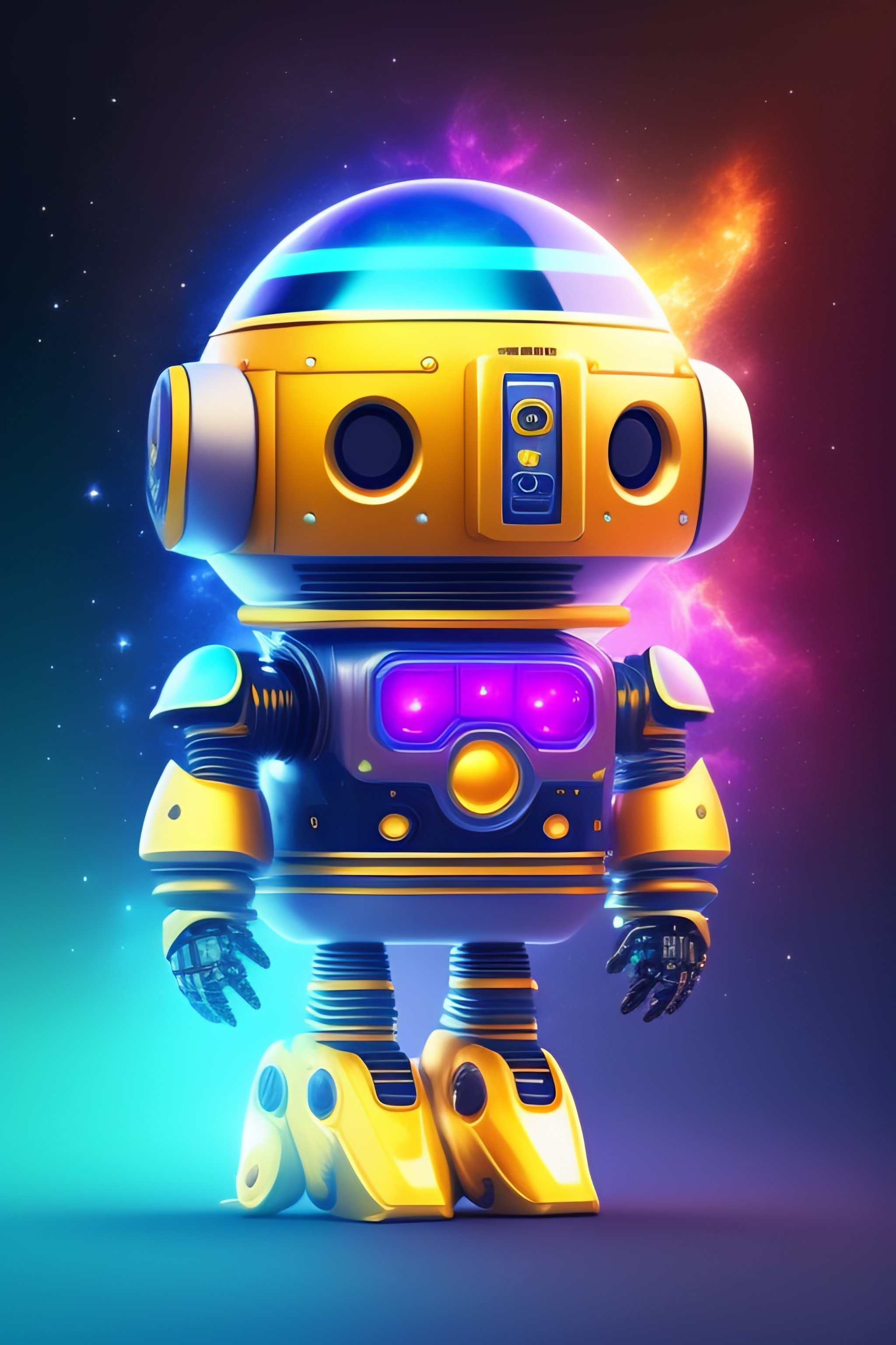 Lexica - A mascot robot, modern robot, cartoon, flying, super hero pose ...