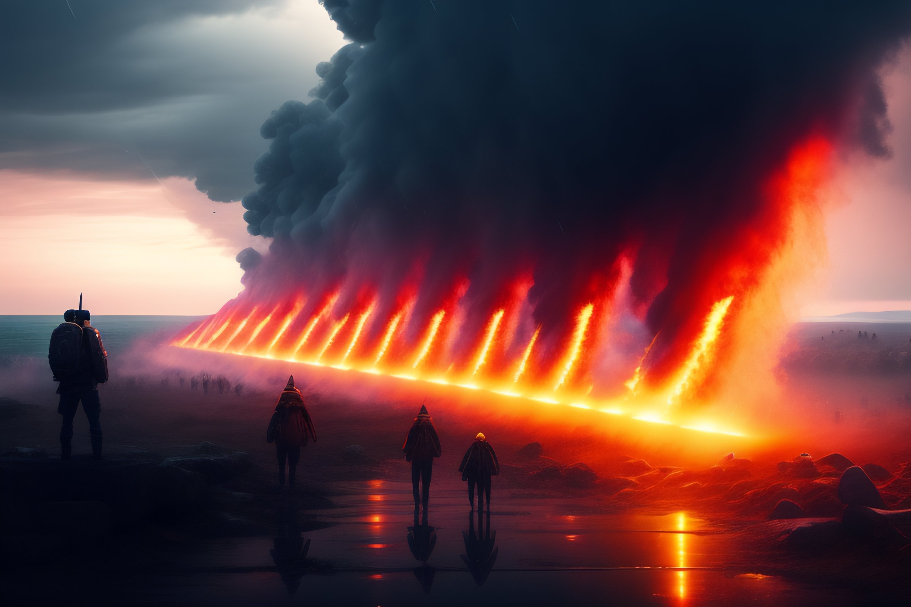 Lexica - Jesus fighting zombies, apocalyptic scenery, rain of fire ...