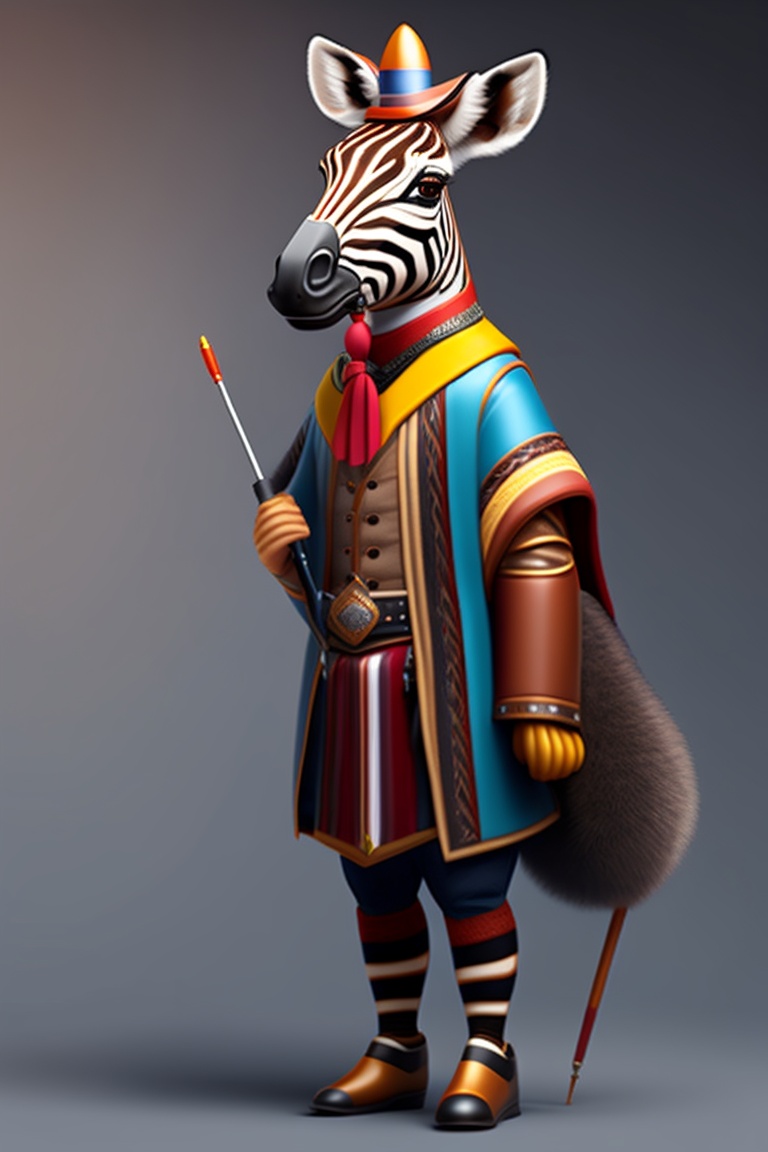 Lexica - An anthropomorphic zebra dressed as a travel guide, fantasy ...