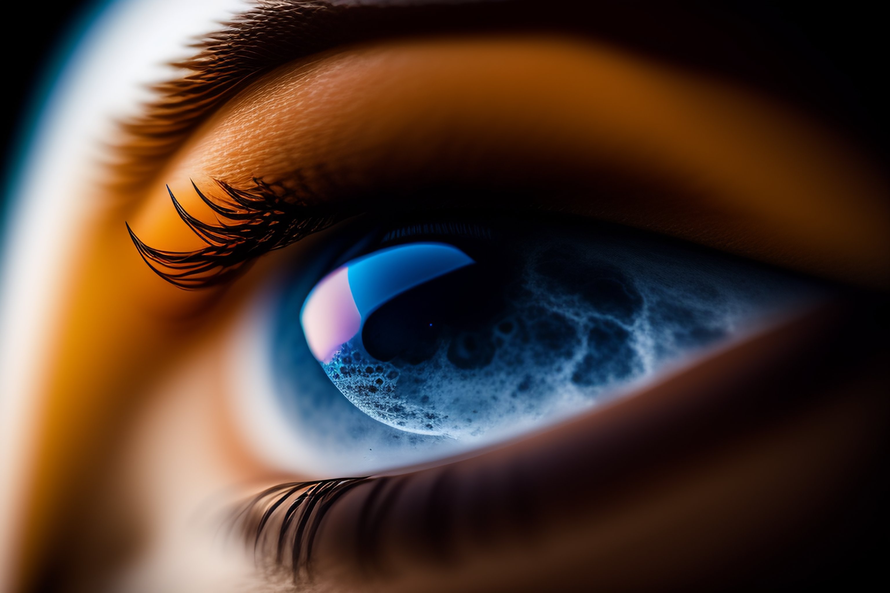 Lexica - Very close super close up of eye from the side with reflection ...