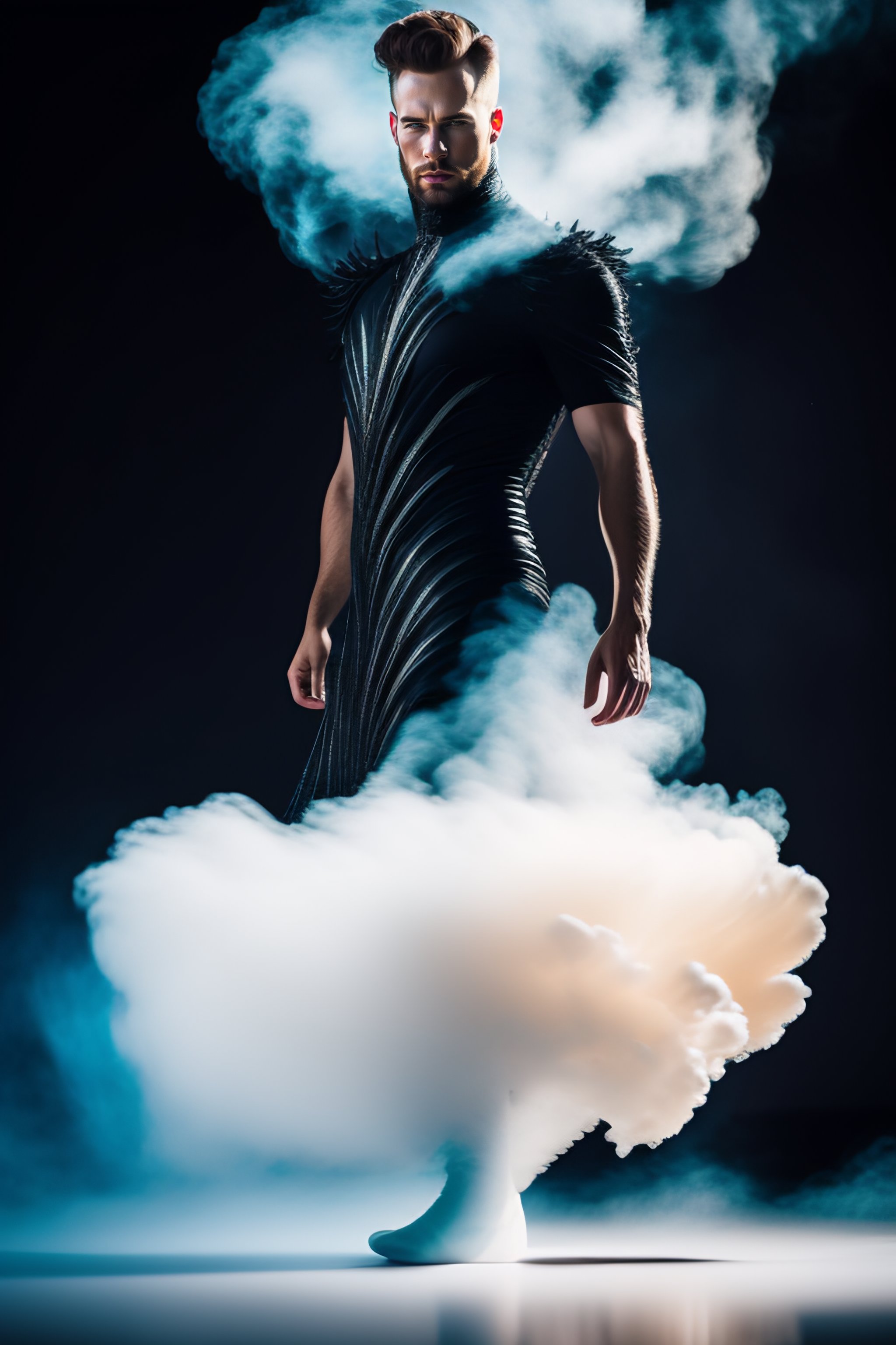 Lexica - White man android! dancing, full body portrait in a dress made ...