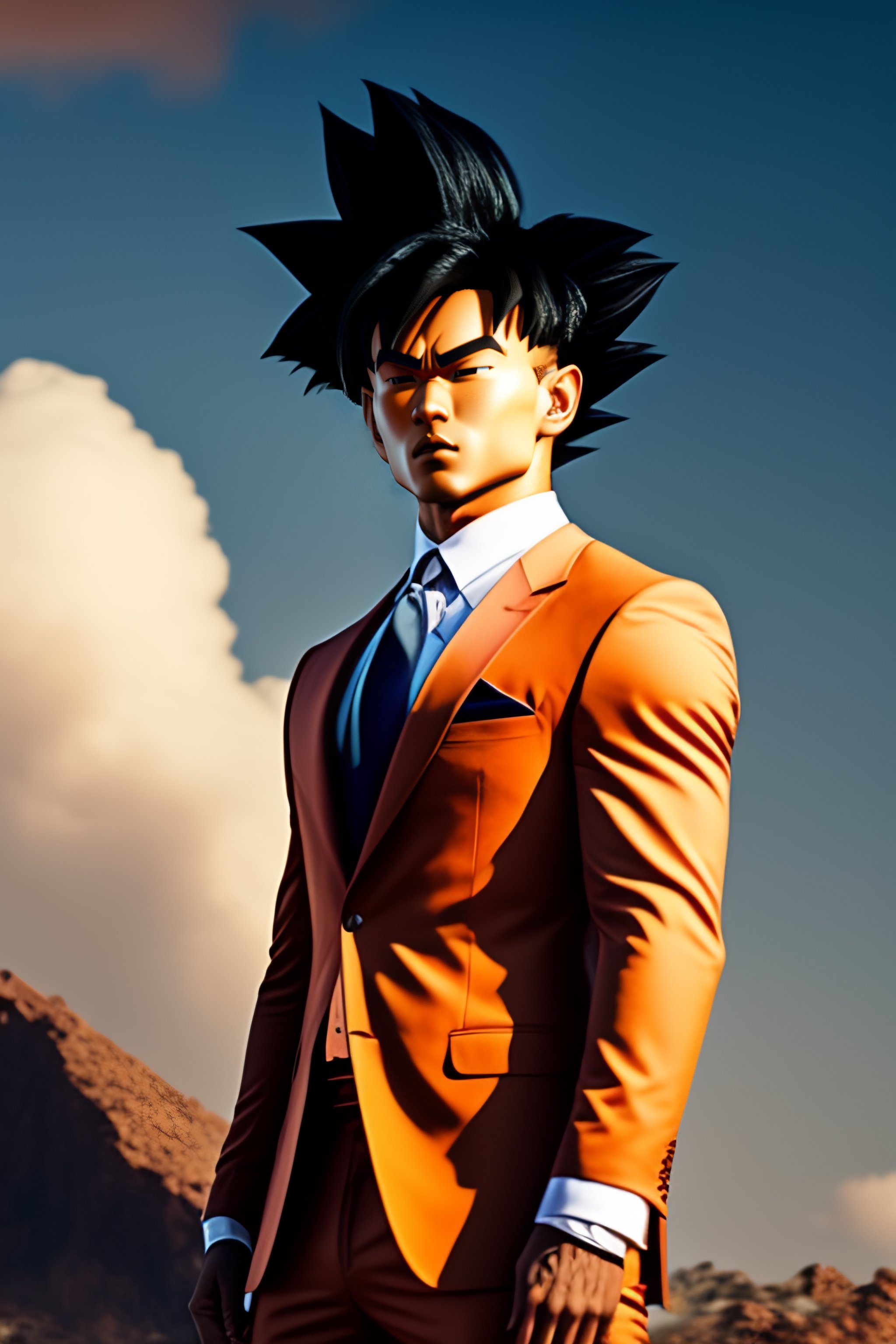 Lexica - Goku wearing a suit