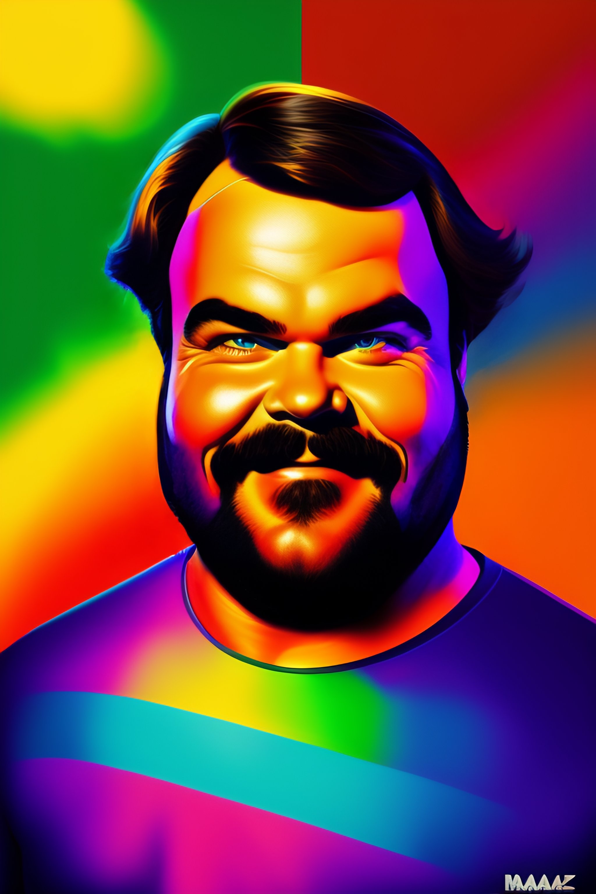 Lexica - Jack black portrait art mad magazine style bright colors