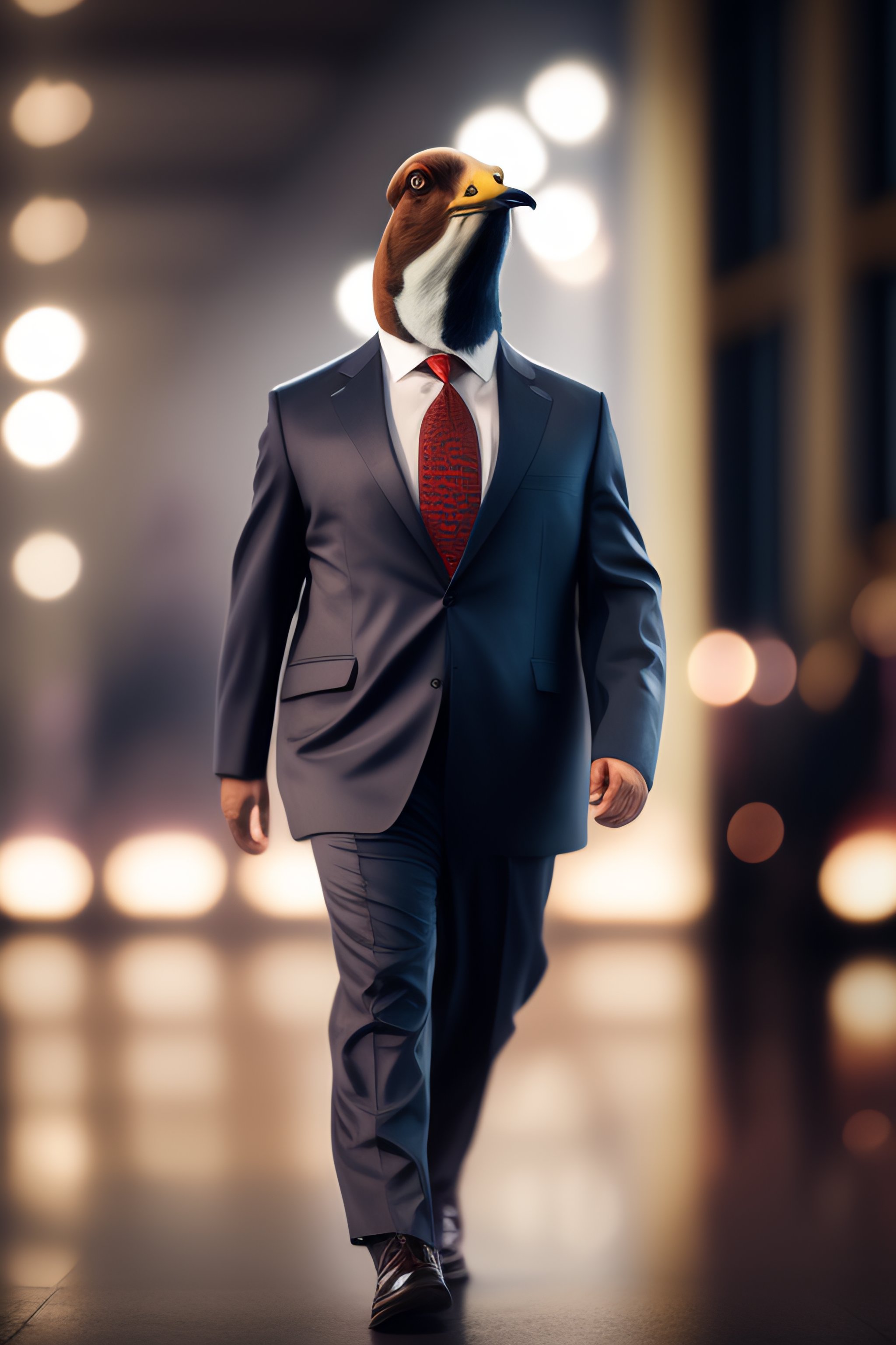 Lexica - A duck in a suit and tie, HD, 8K, realistic, cartoon texture