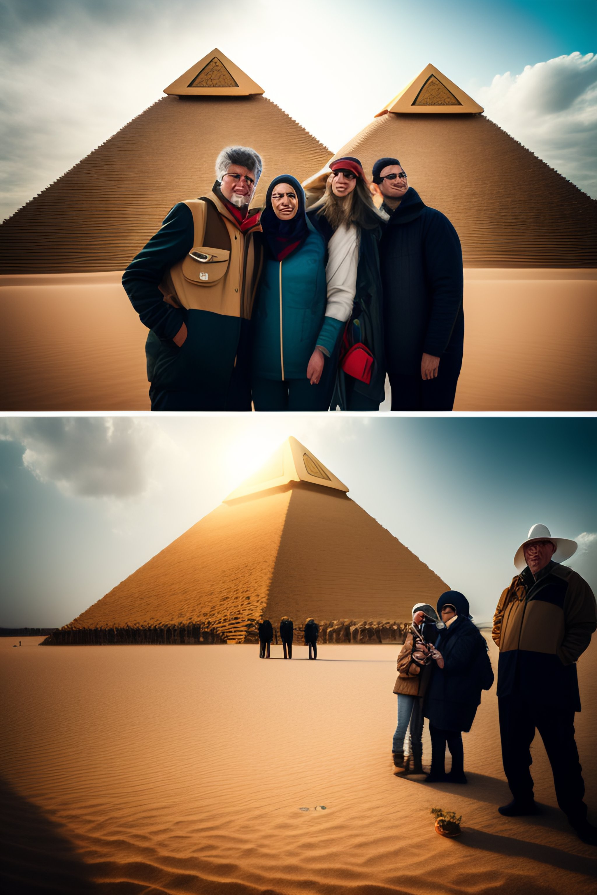 Lexica - Portrait of a random time traveller taking selfie with people ...