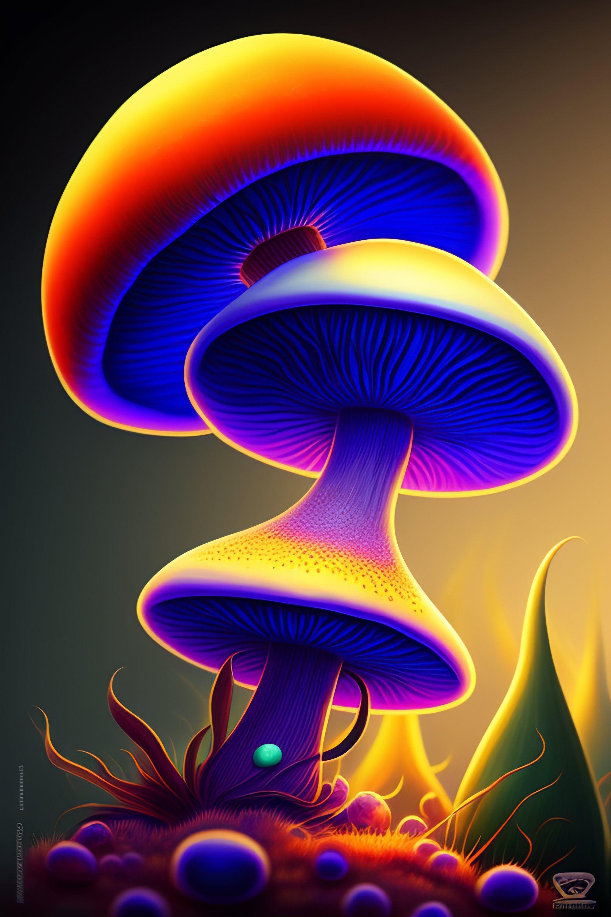 Lexica - Killer mushroom , concept art , no color , scary style