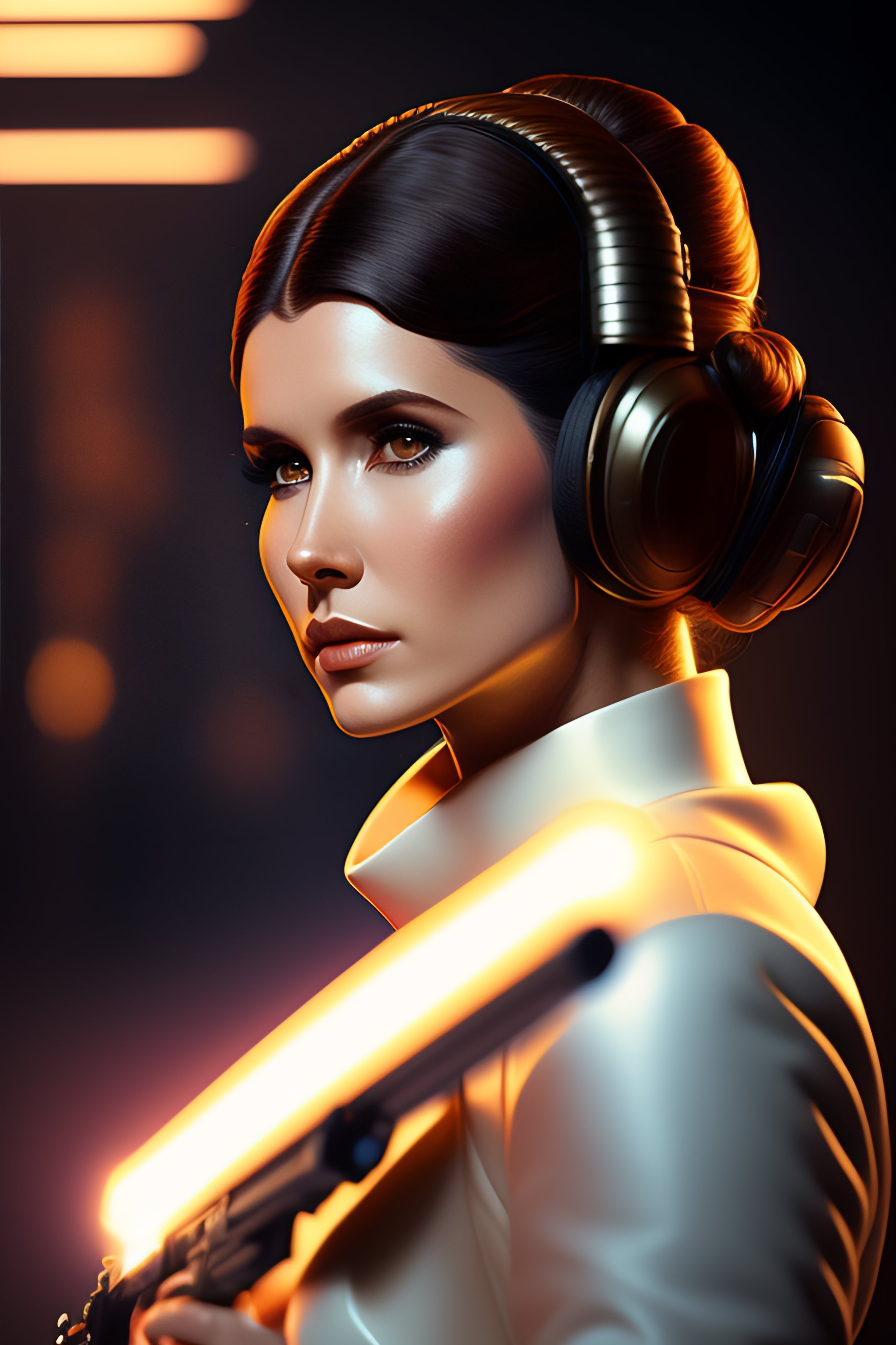 Lexica - Princess leia as young jedi woman with a blaster, Star wars ...