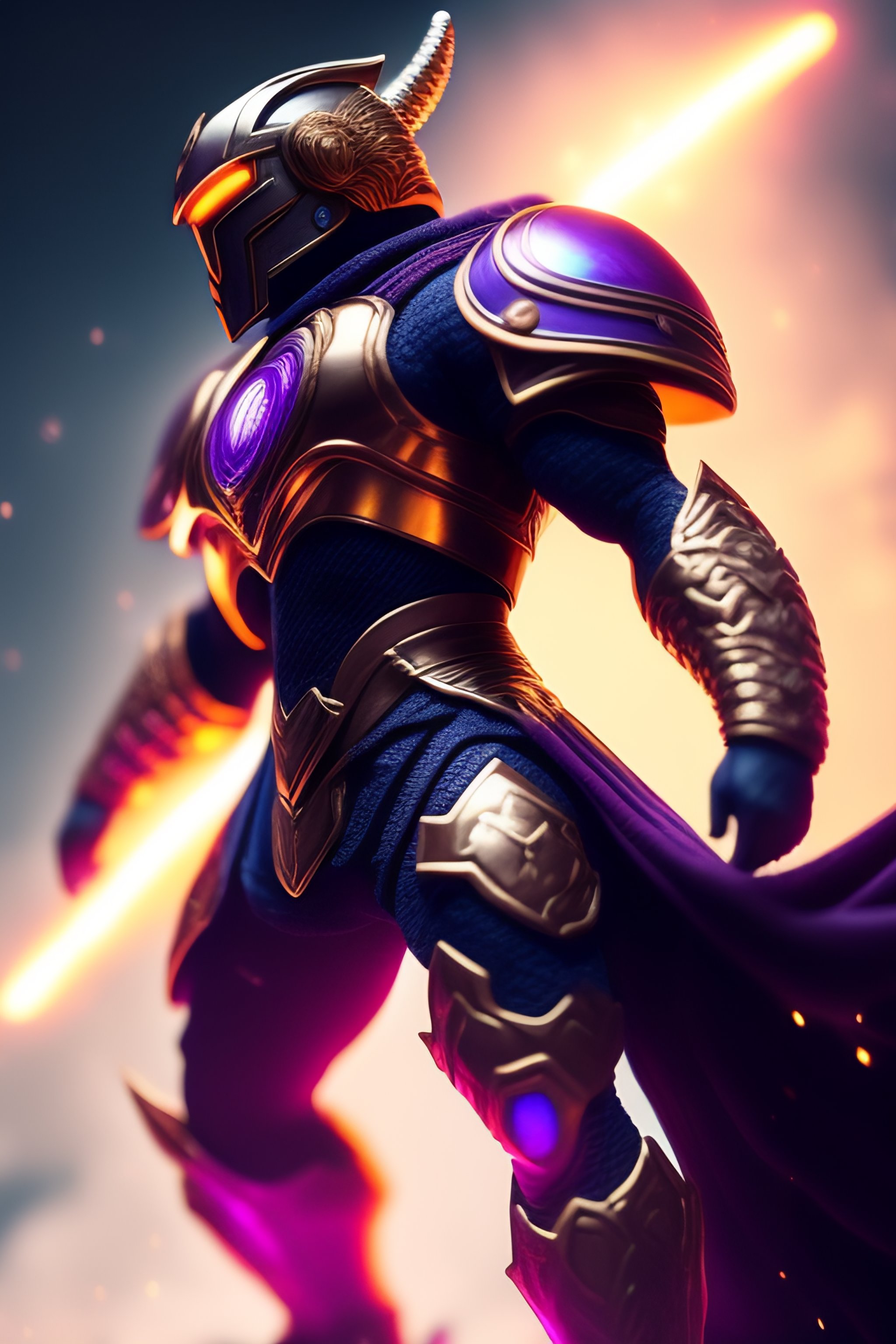 Lexica - Create an image of a 'Galactic Gladiator' in full action ...