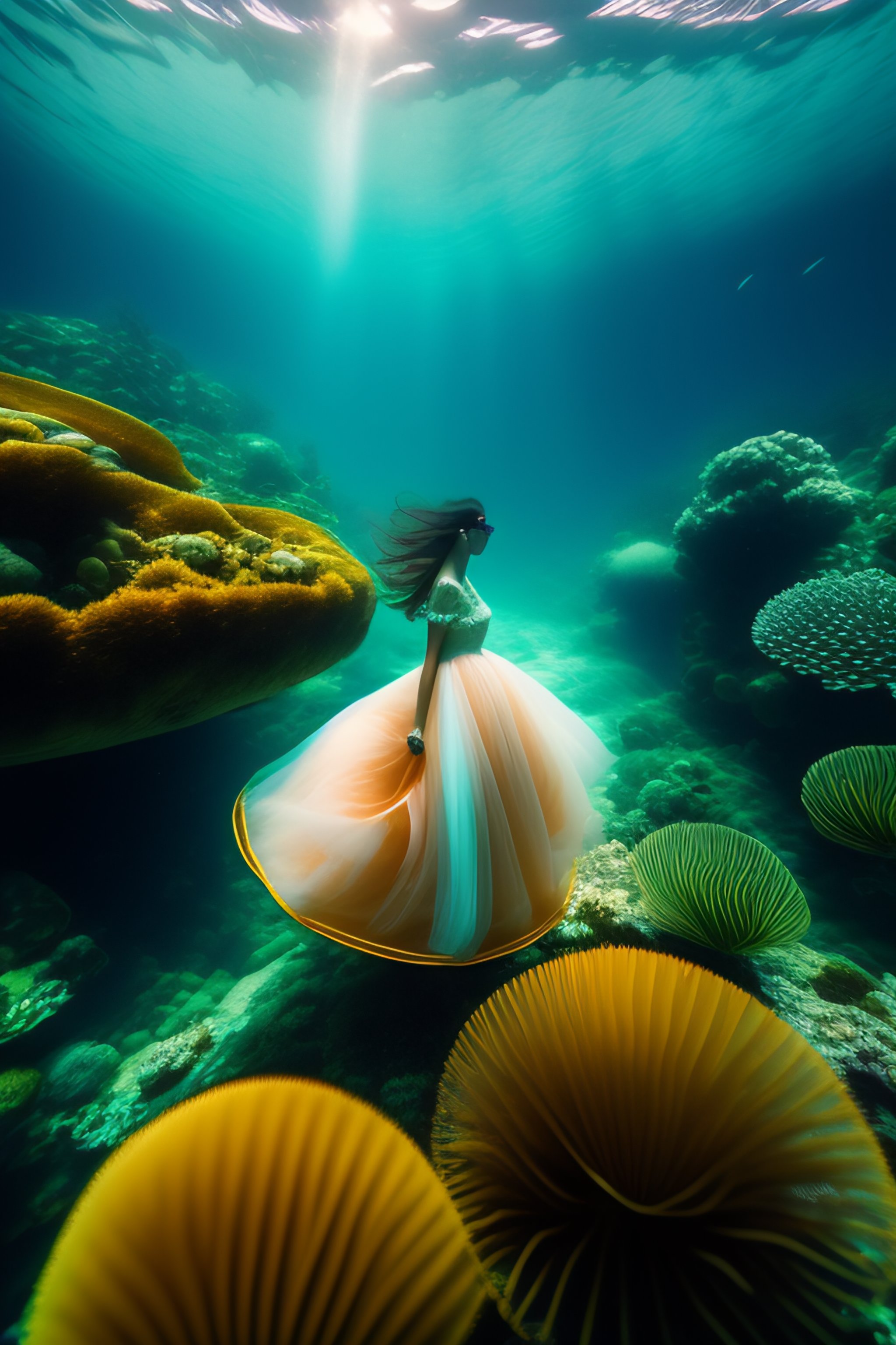 Underwater Fashion Photography Wallpaper
