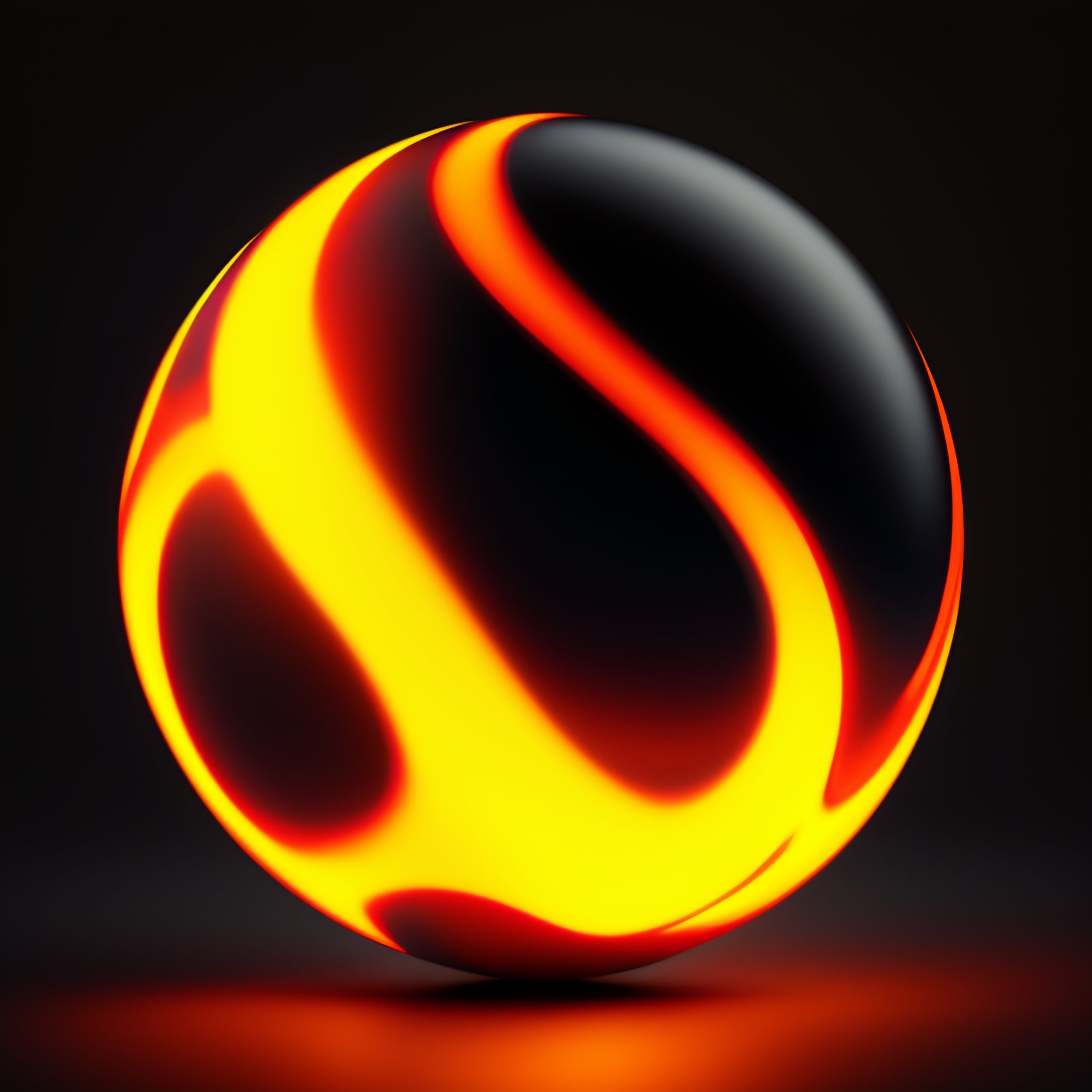 Lexica - Stylized flame ball, black background