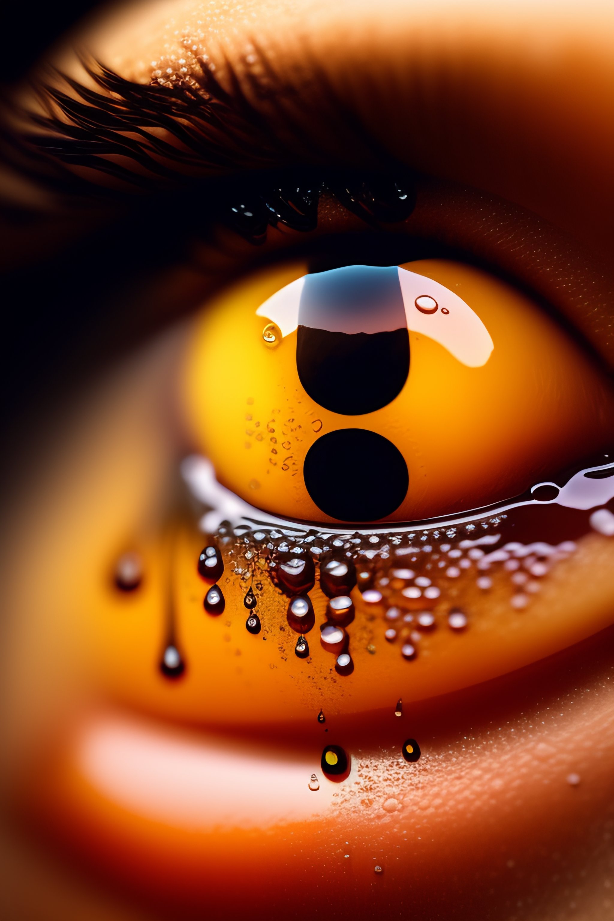 Lexica - A crying face made out of sweat droplets