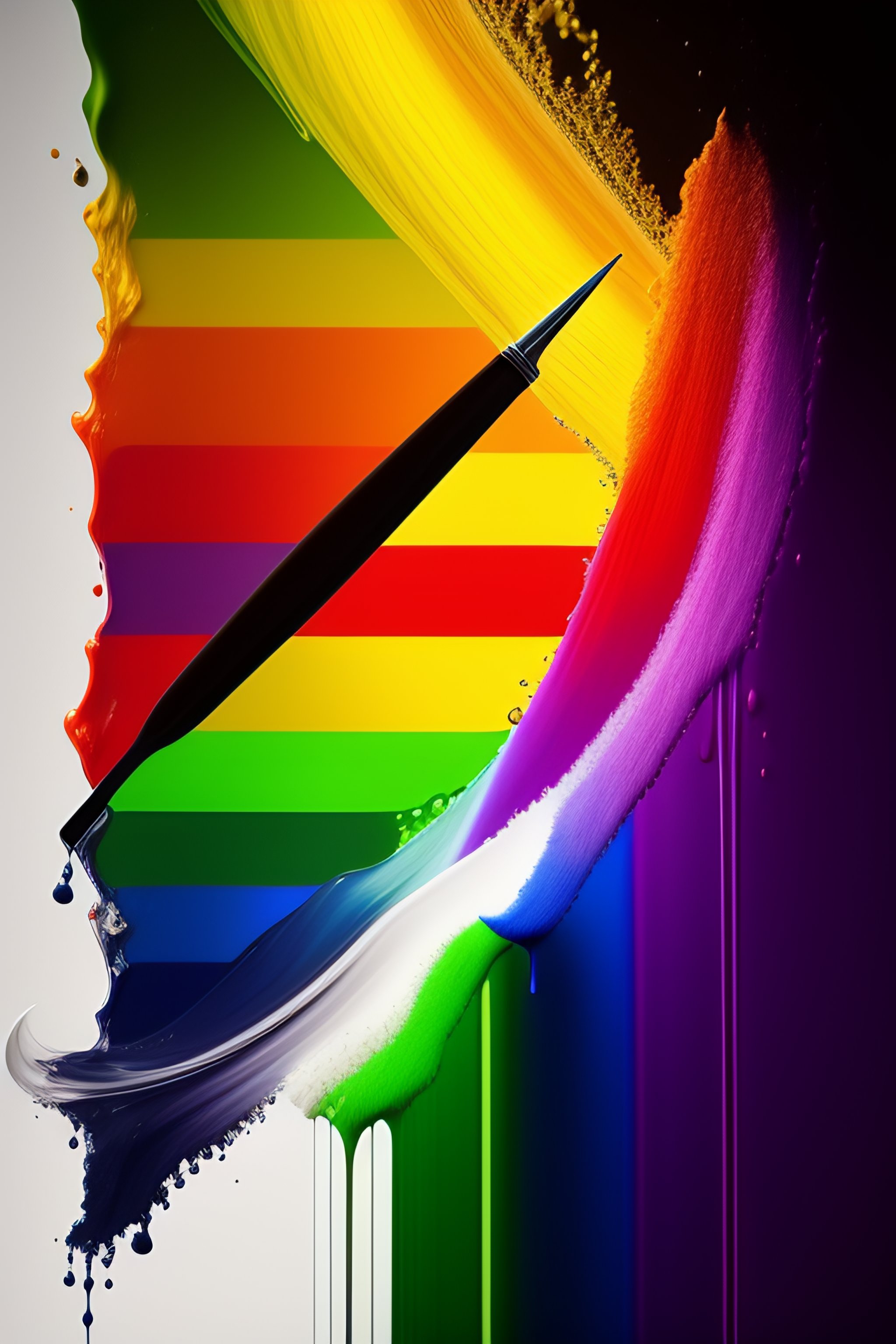 Lexica - A large trait of paint with the lgbt colors made by a large ...