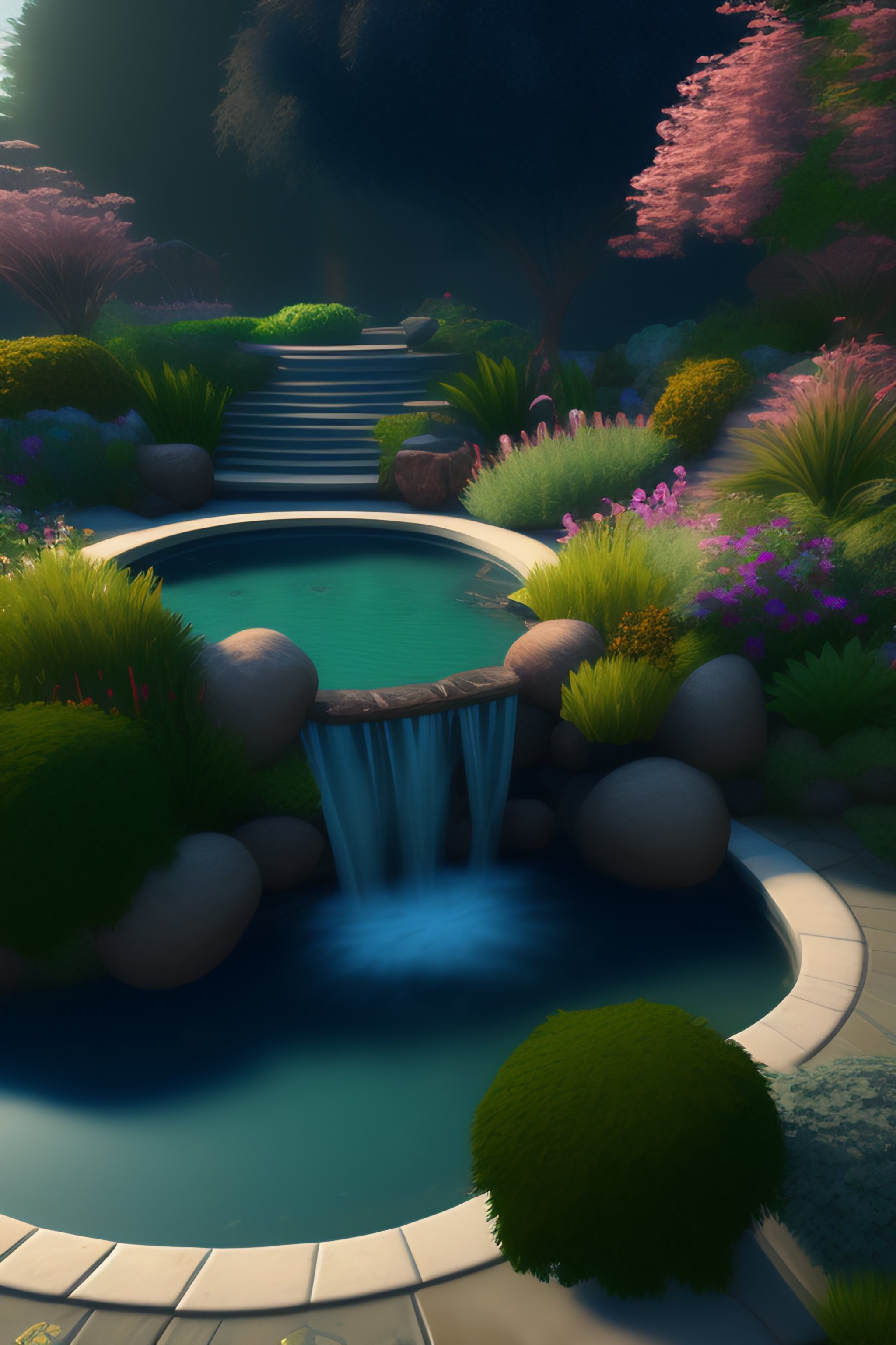 Lexica - Unreal engine rendered 3d garden