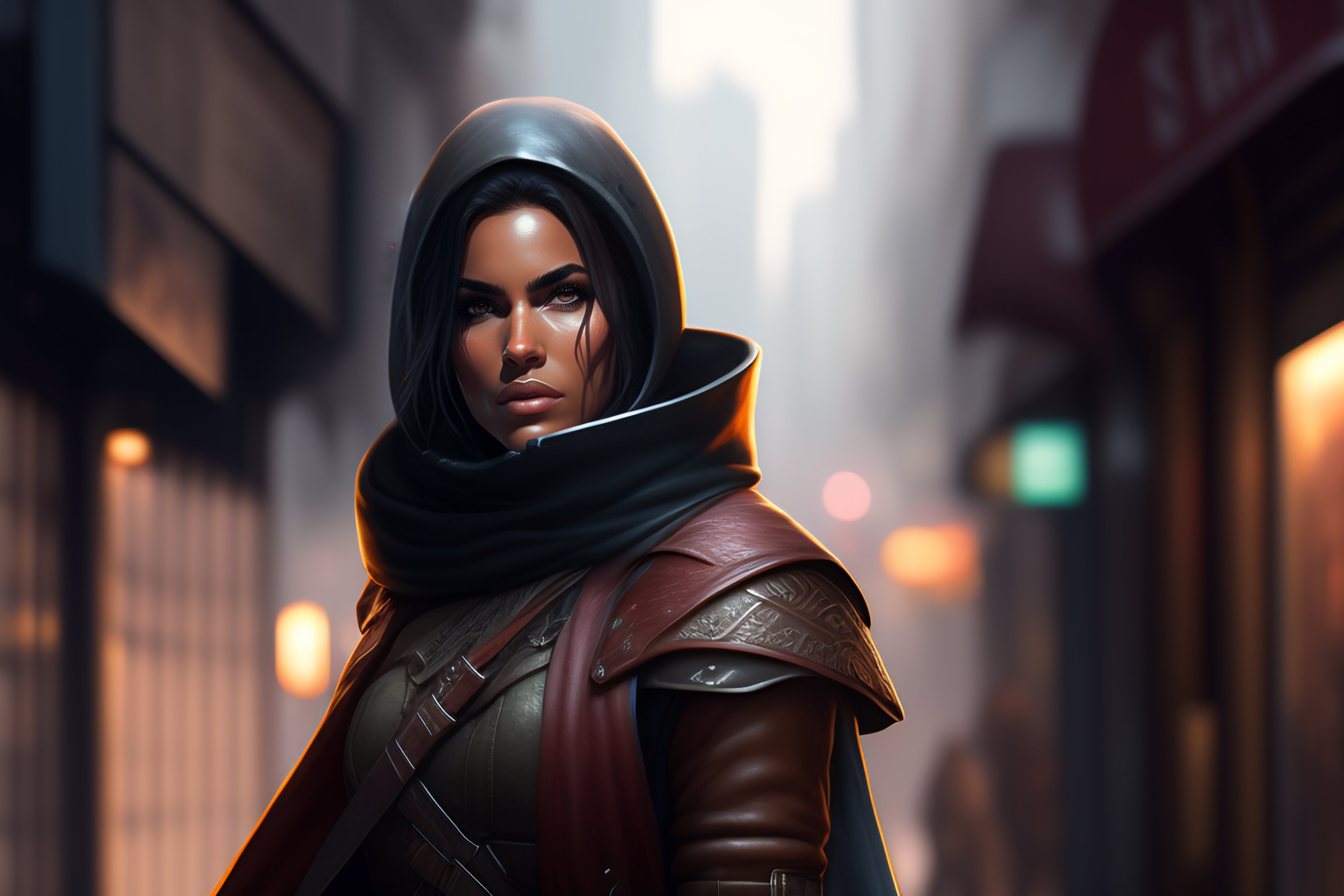 Lexica - A female rogue knife in each hand snealking through the ...
