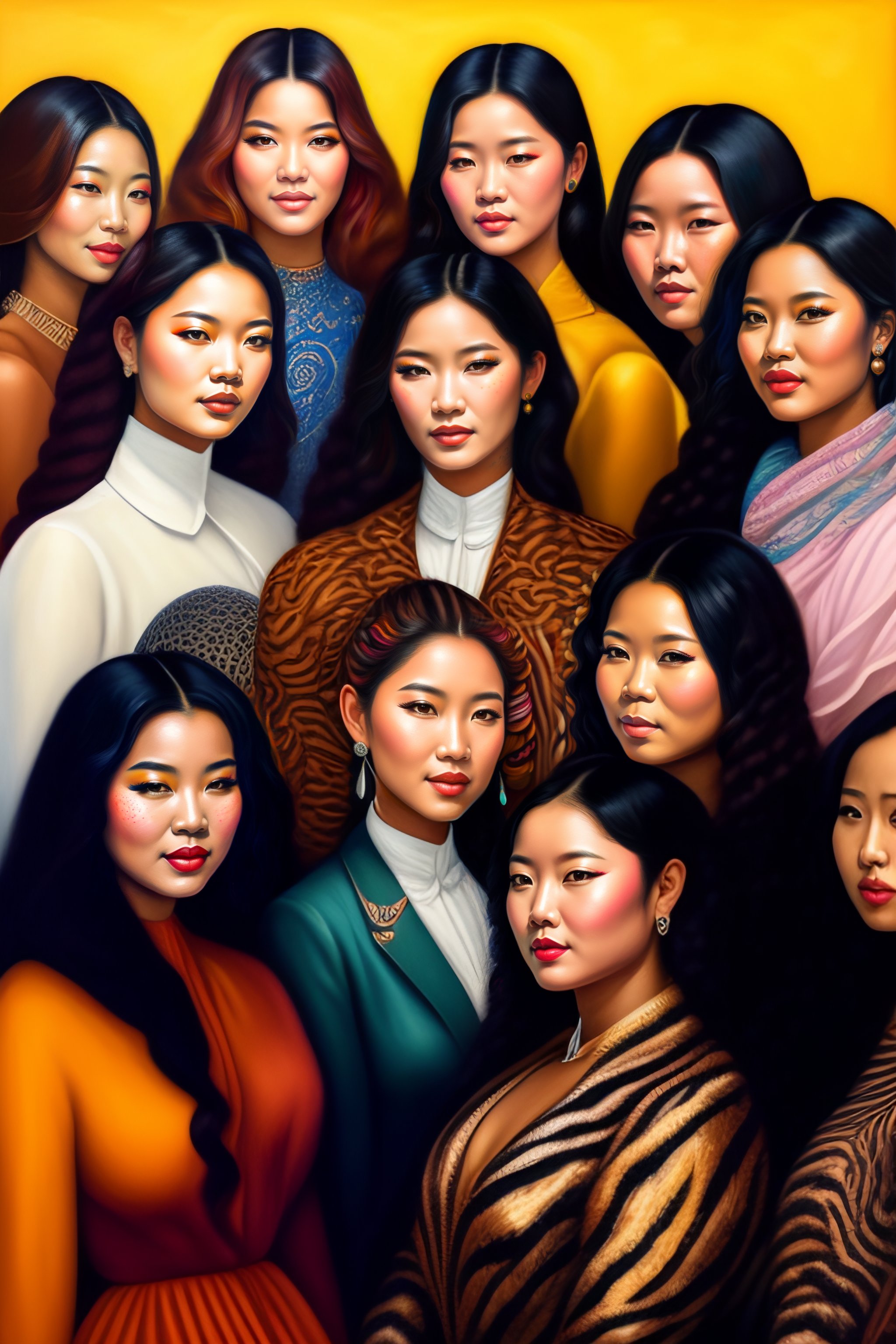 Lexica - Art hiper realists portraits of 9 females, with different body ...