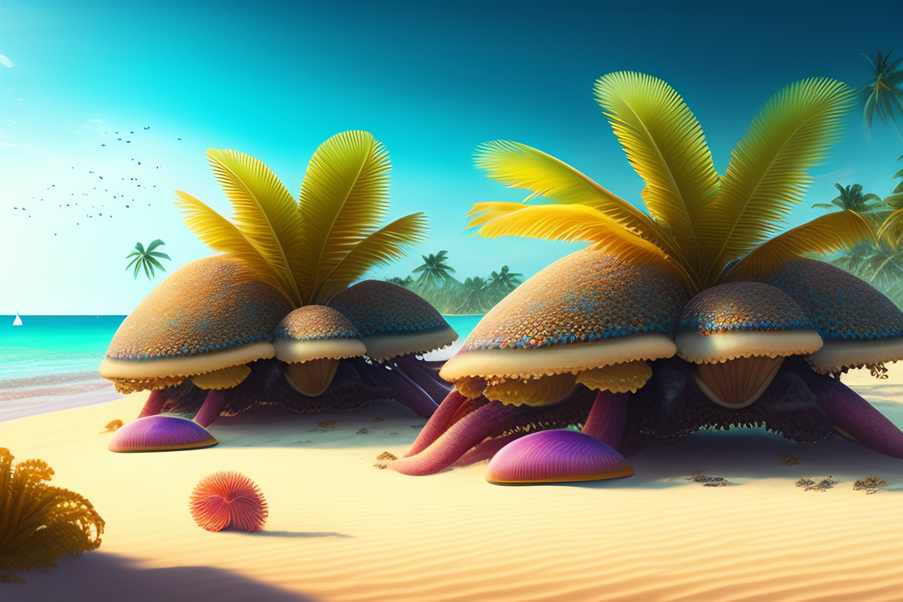 Lexica - Giant shells clams monsters and coconut crabs on tropical ...