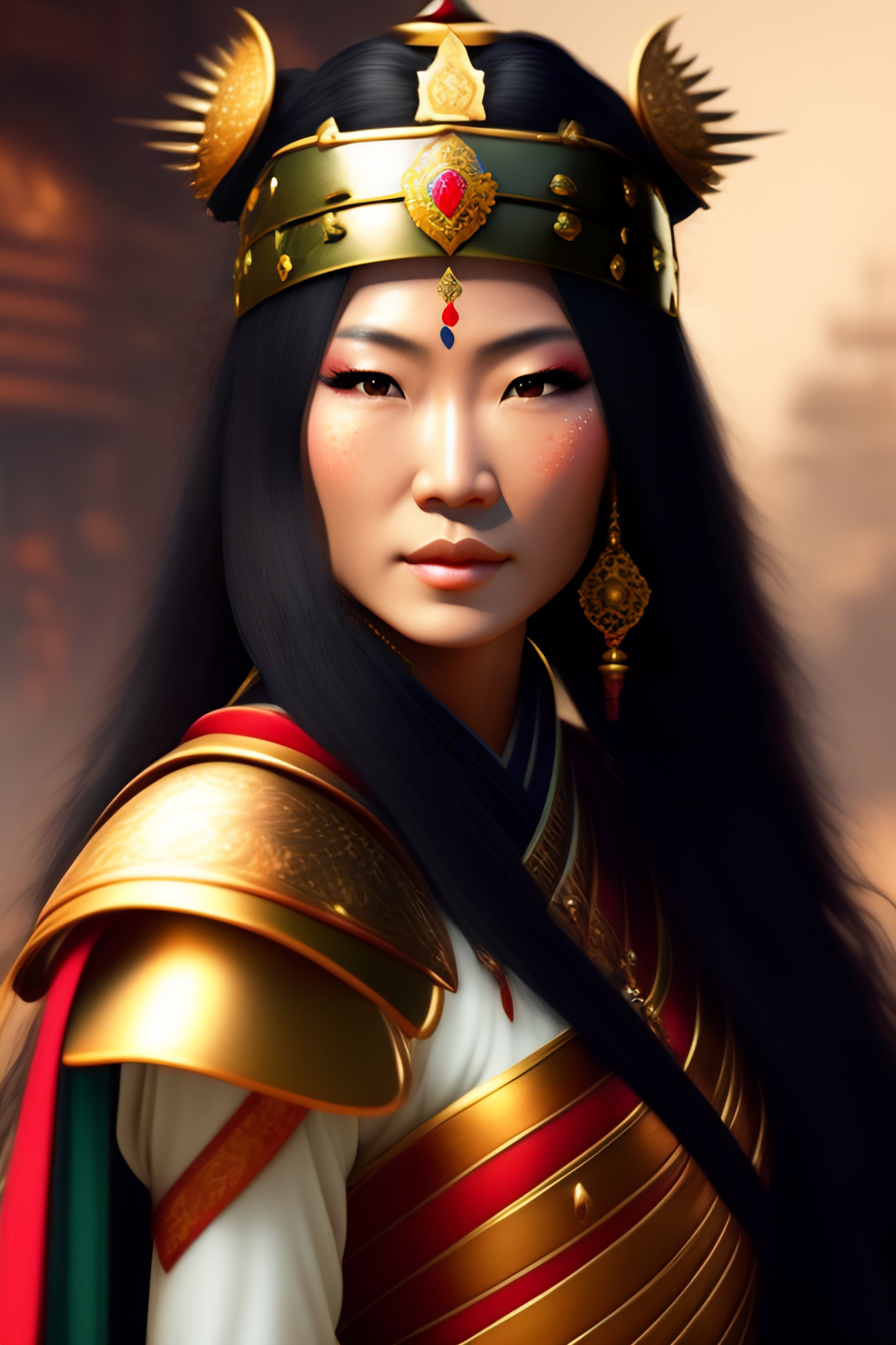 Lexica - Japanese warrior princess with naginata in the style of pixar