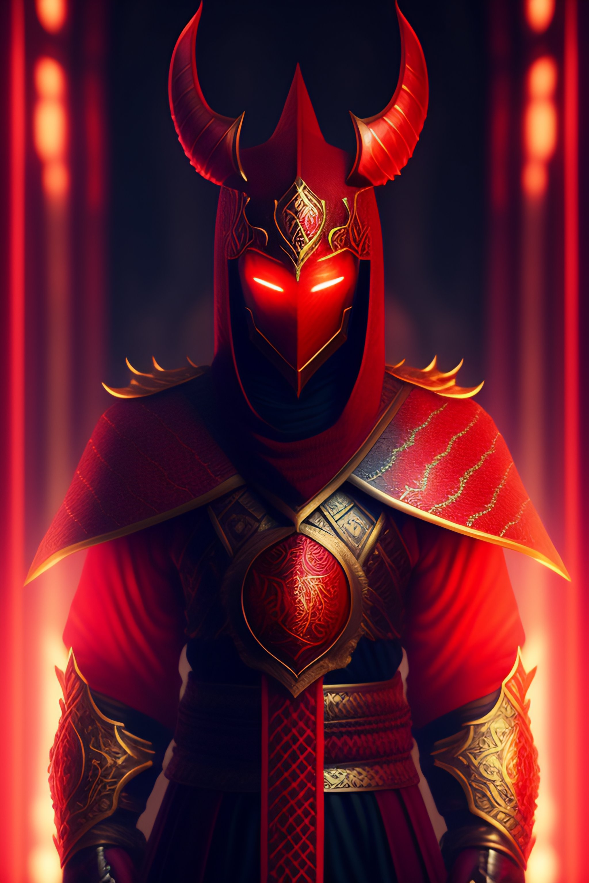 Lexica - Mysterious ,strange mask, wizard ,runes on clothing, dragon ...