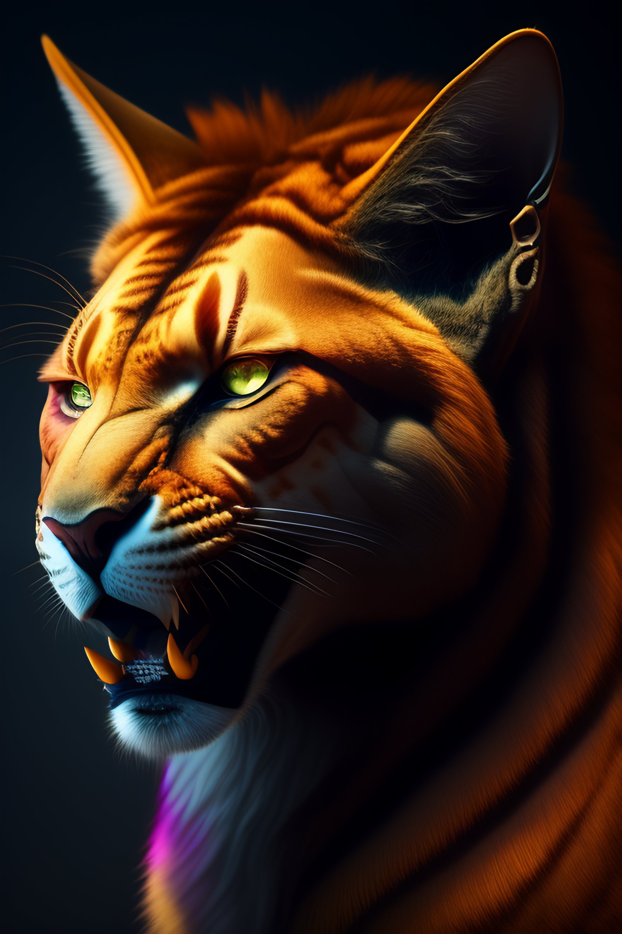 Lexica - Chimera, face, eyes angry,4k