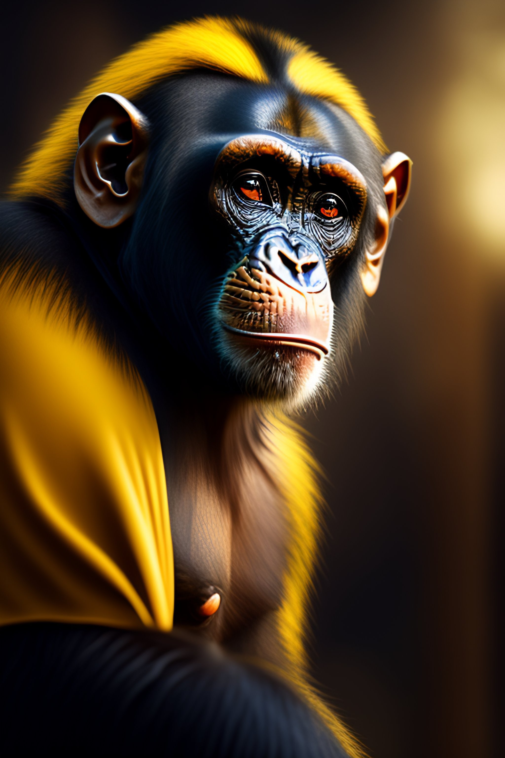 Lexica - Chimpanzee, yellow eyes, boring face