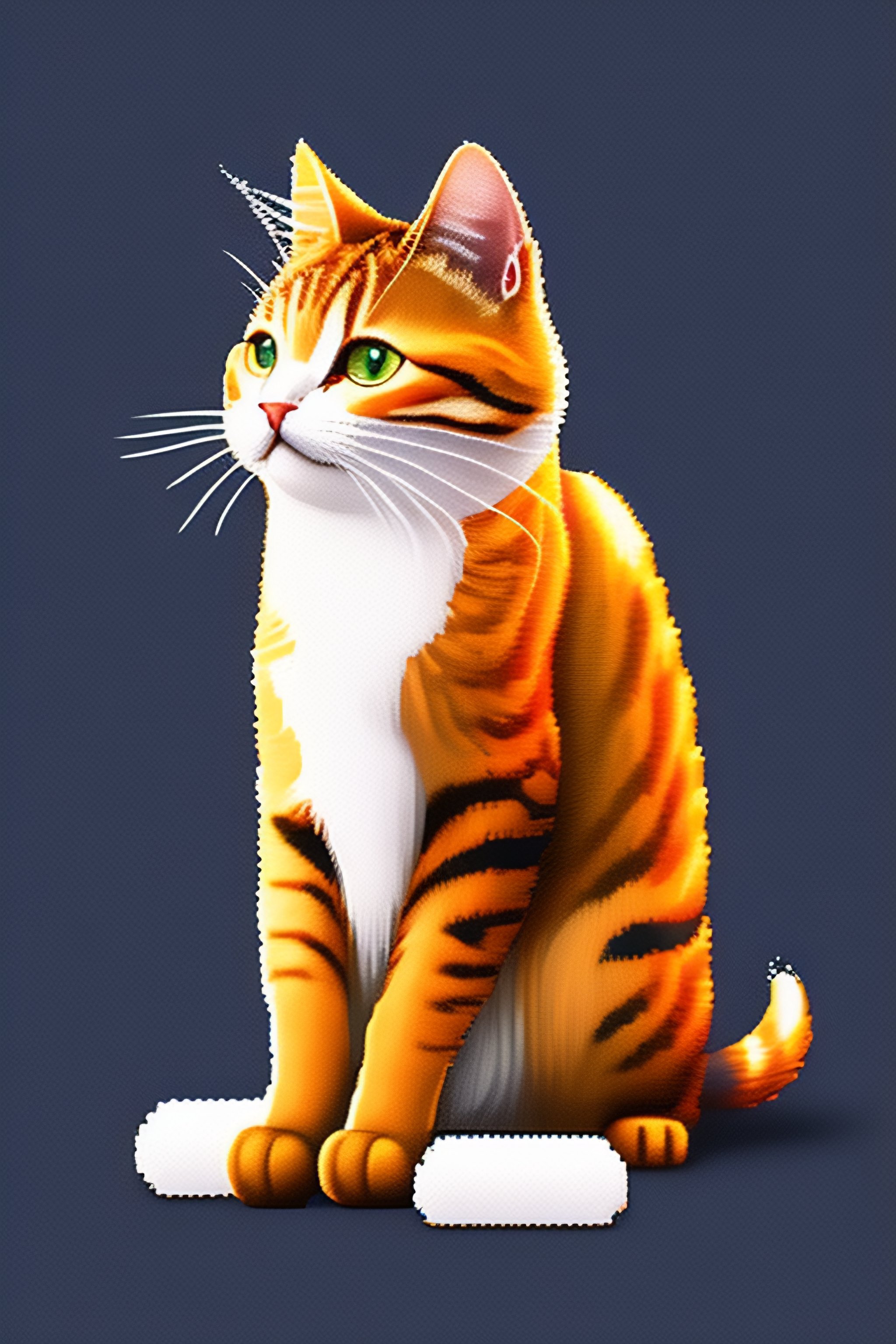 Lexica - A 1 bit pixel cat character standing on hind legs