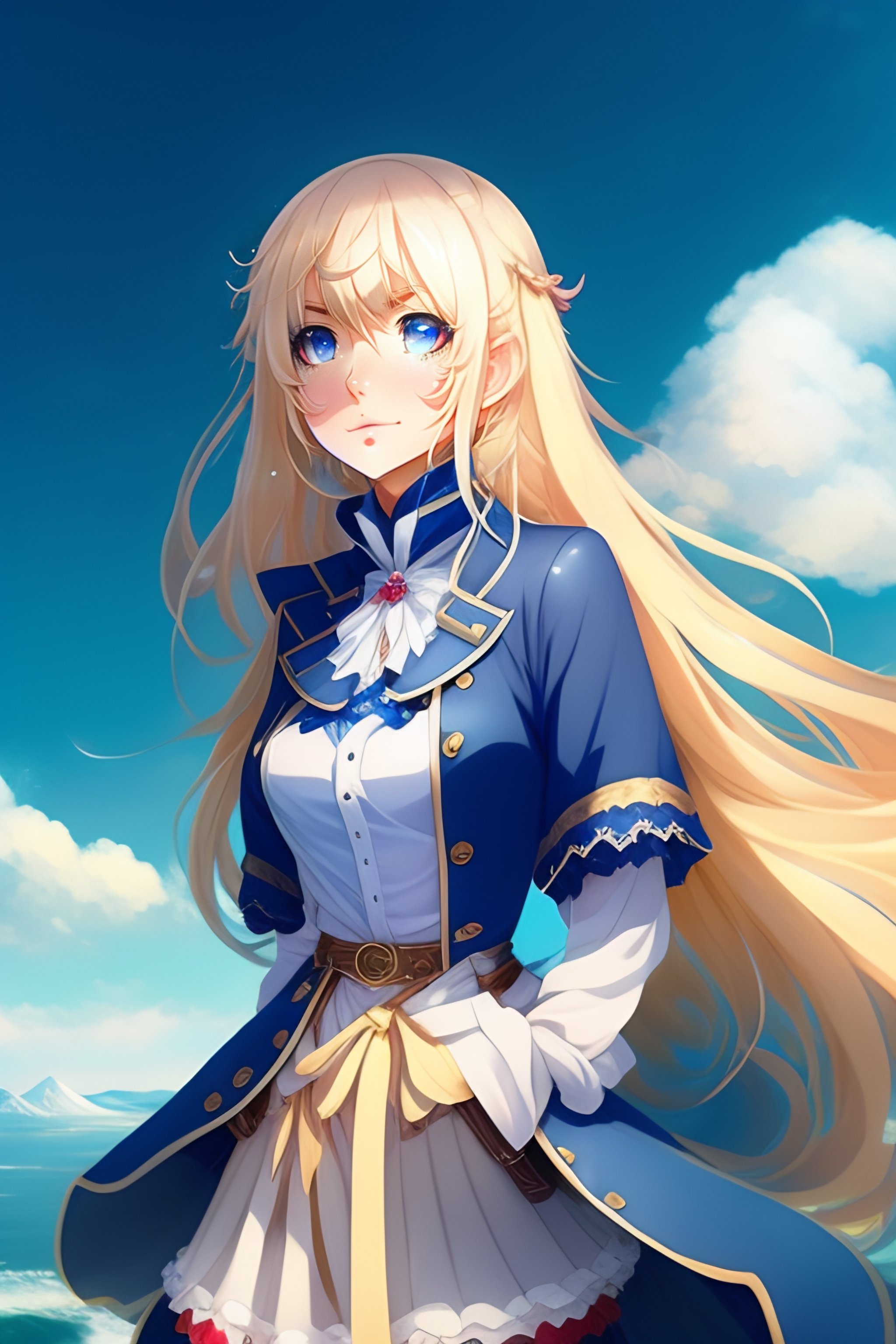 Lexica - FGO anime girl Blond, long hair, blue eyes and a pretty smile ...