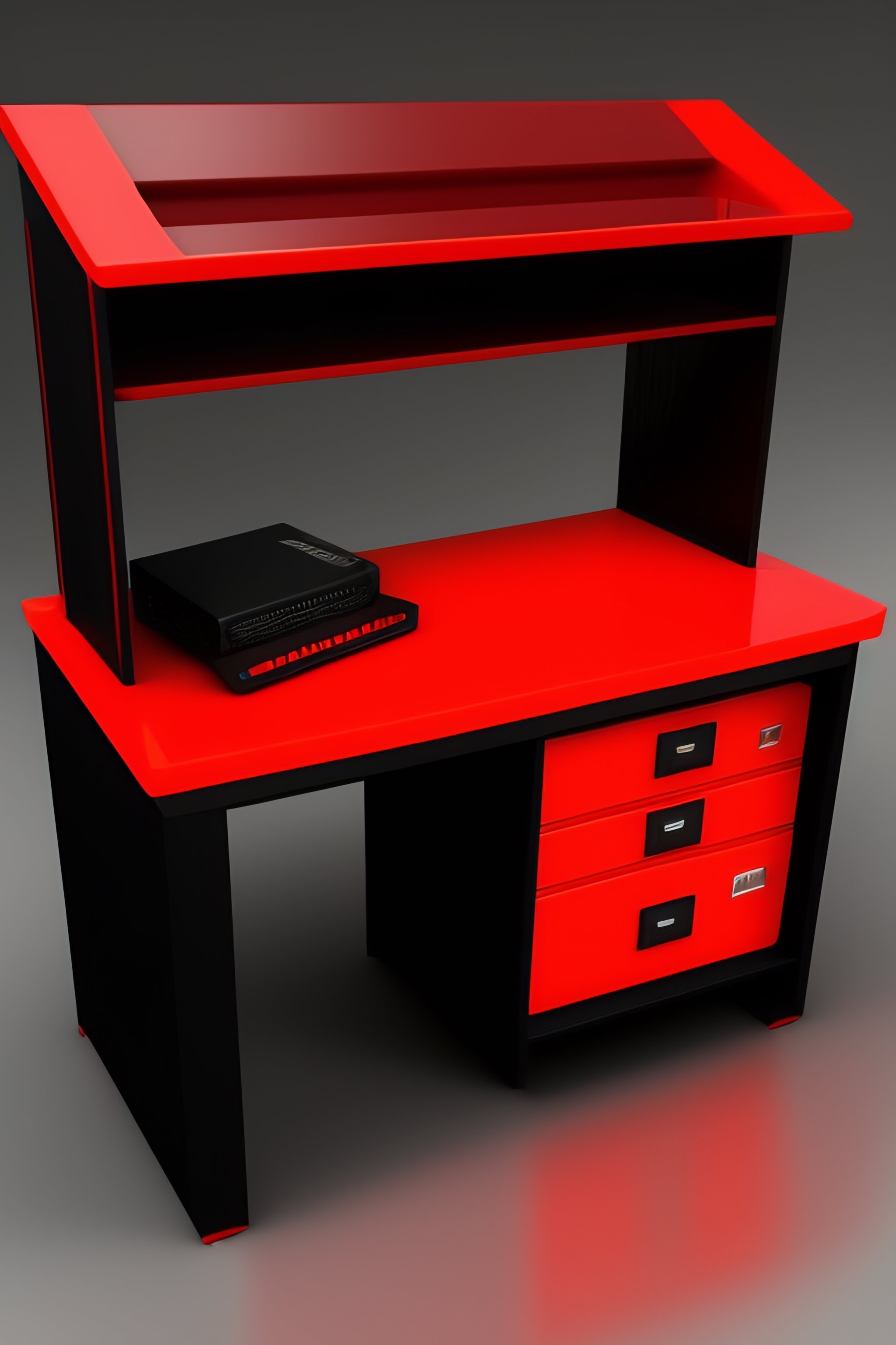 Lexica - Desk modern color red and black gamer