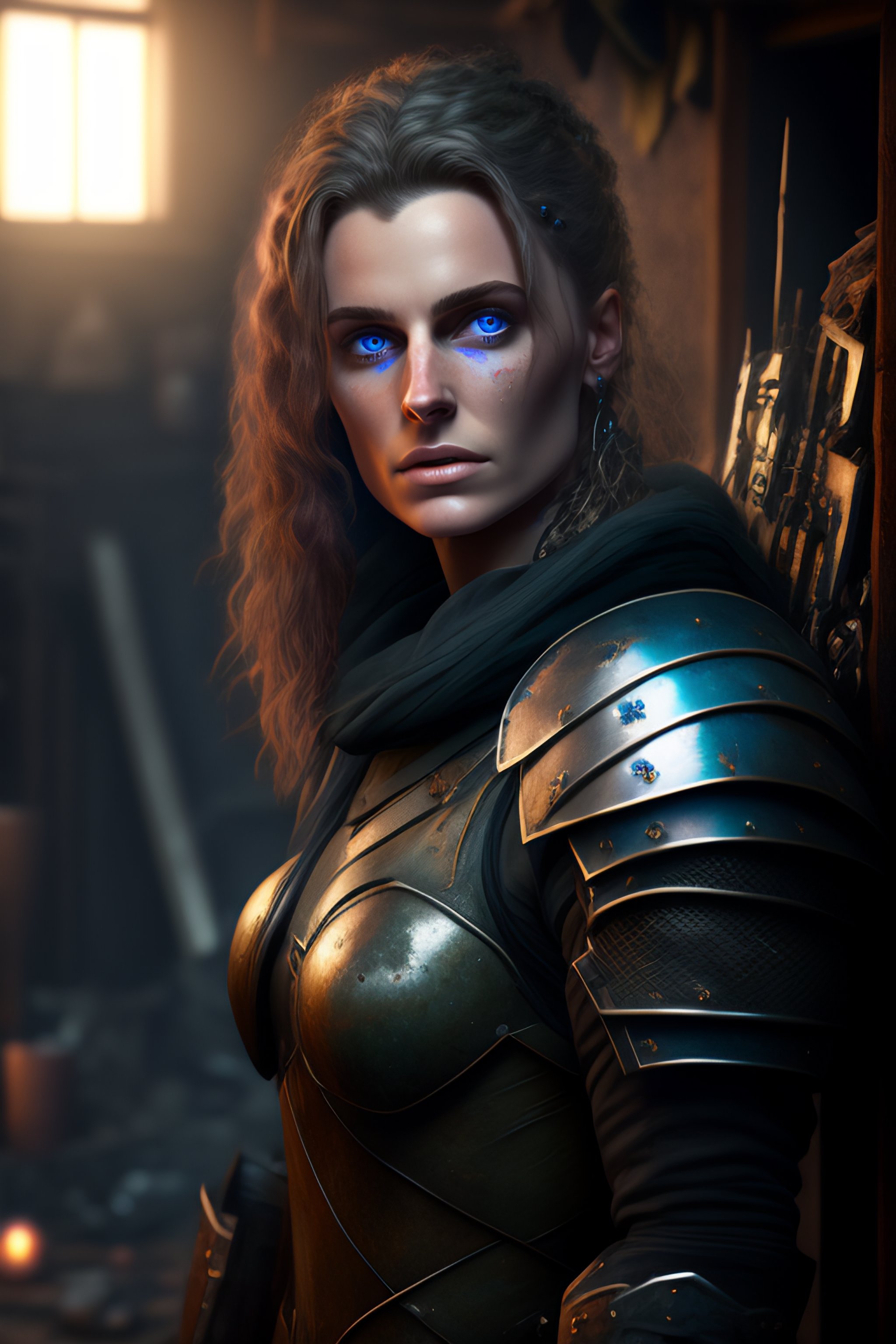 Lexica - Dark and gloomy full body 8k unity render, female cyborg, Blue ...