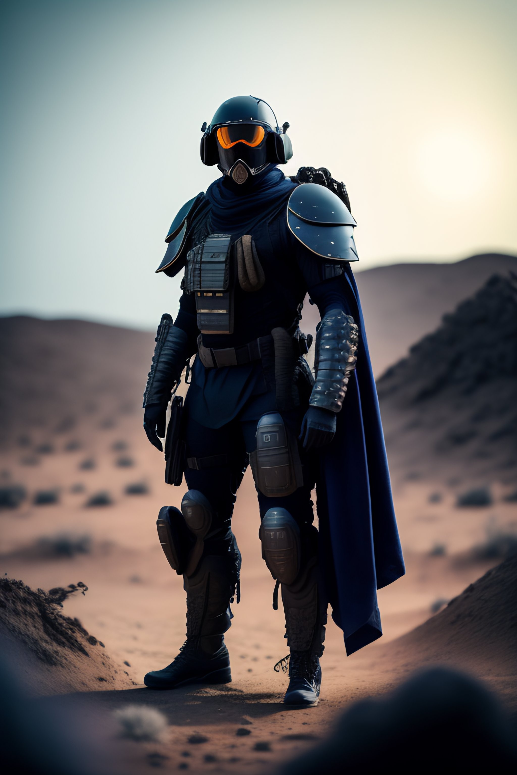 Lexica - A cyber warrior in a burnt land, extremely highly detailed ...