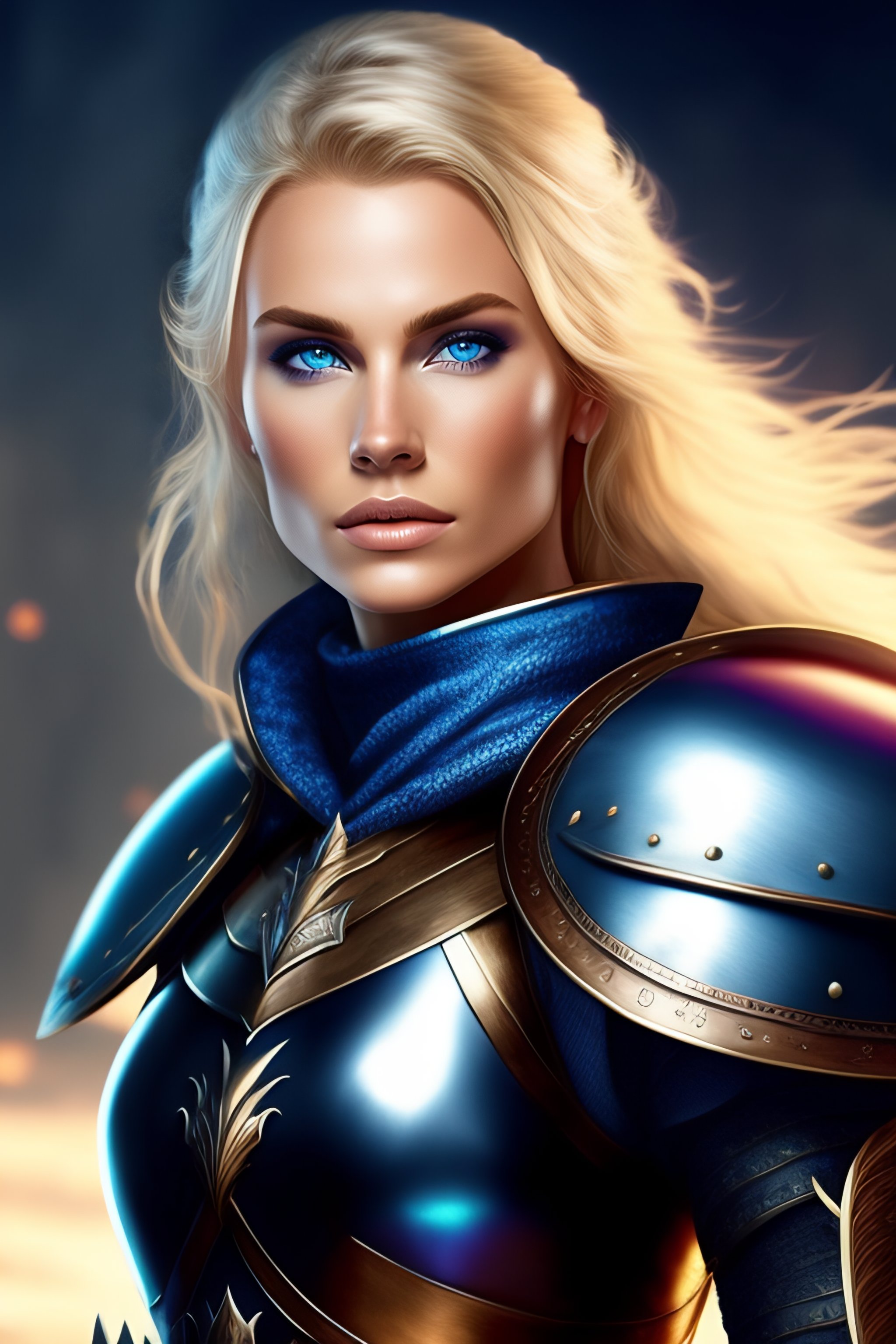 Lexica - Elf fighter ,short blond hair ,blue eyes ,black full plate ...