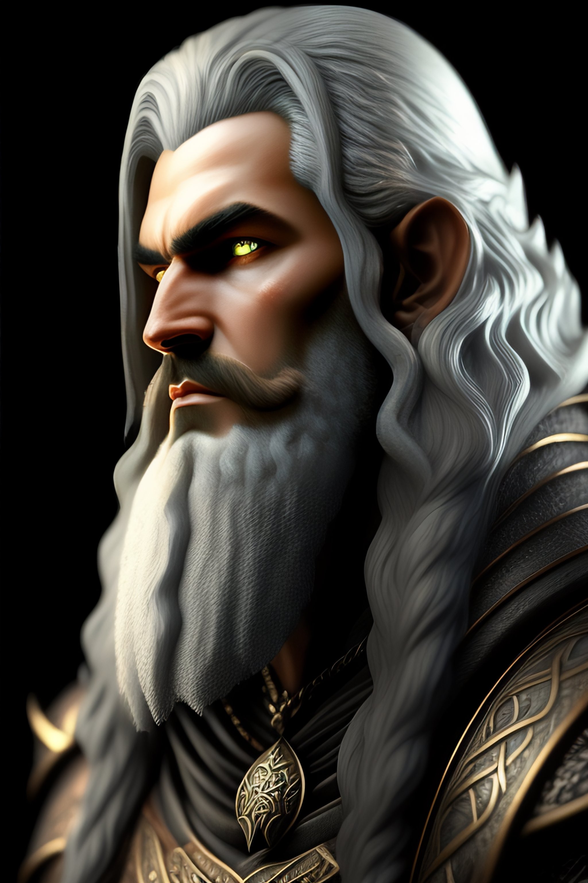 Lexica - Wolfman, realistic, detailed, mage style, lord of rings style