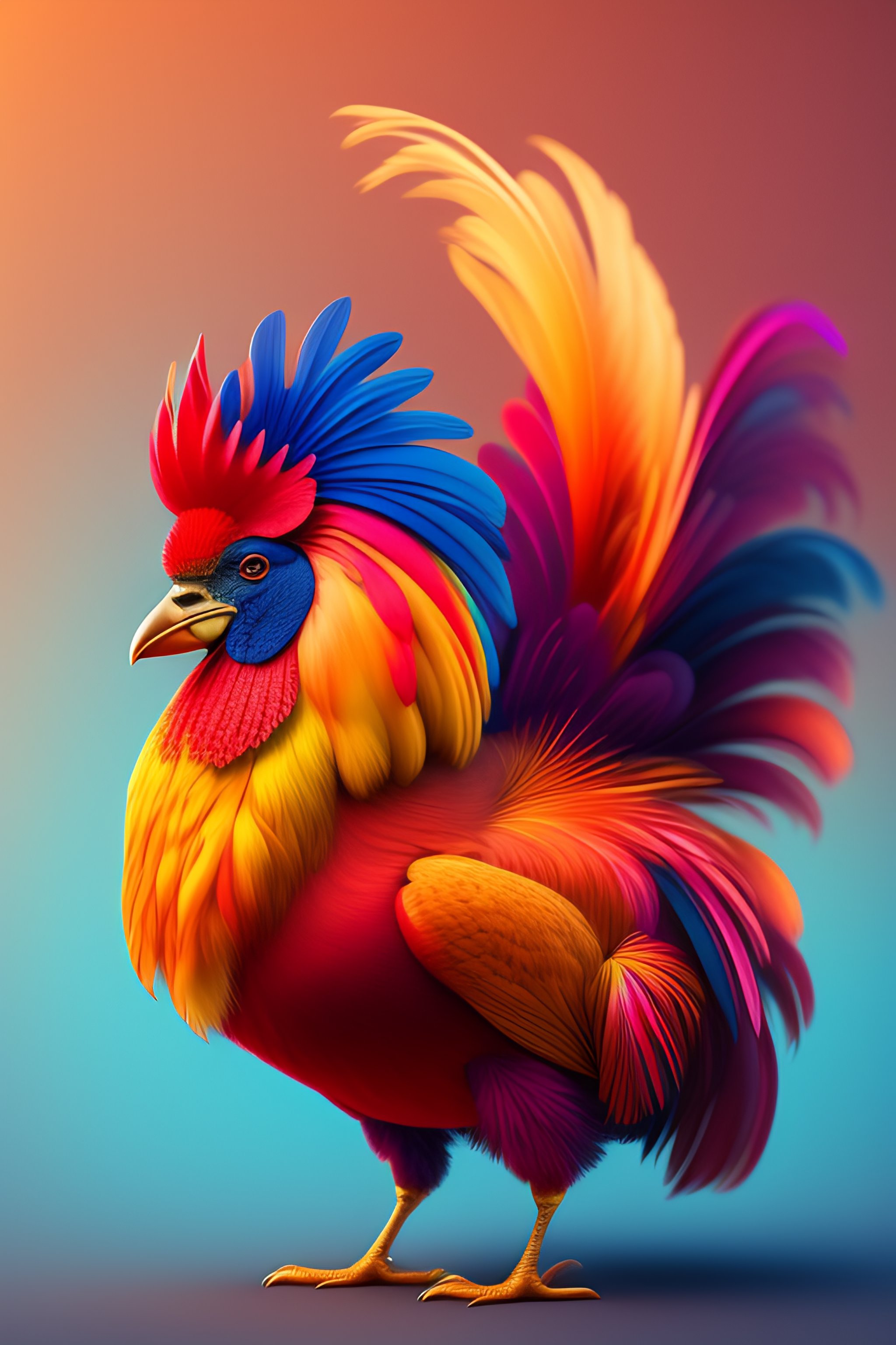 Lexica - Hyper relistic majestic rooster with a carnival mask, open ...