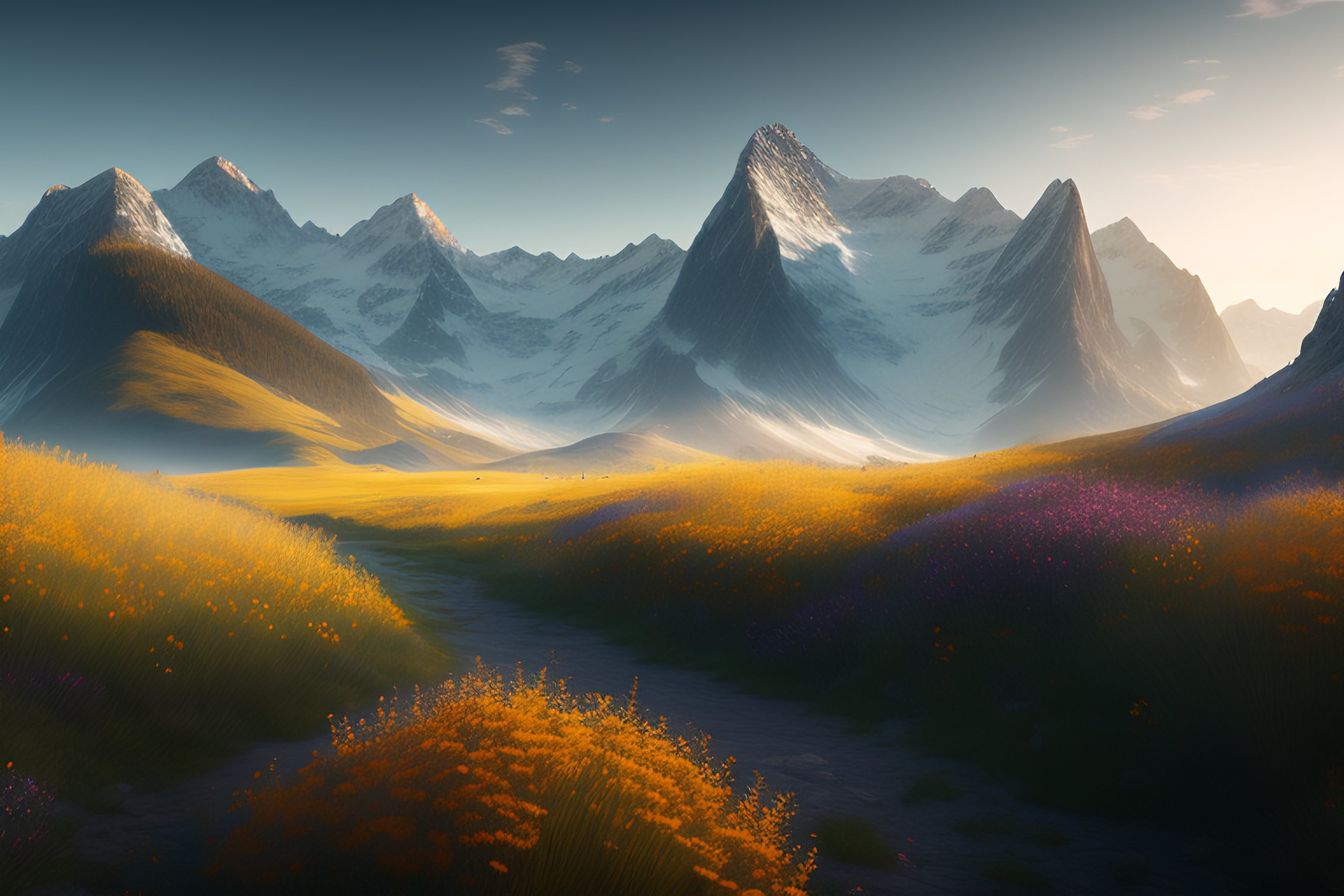 Lexica - Beautiful and highly detailed matte painting of mountain ...