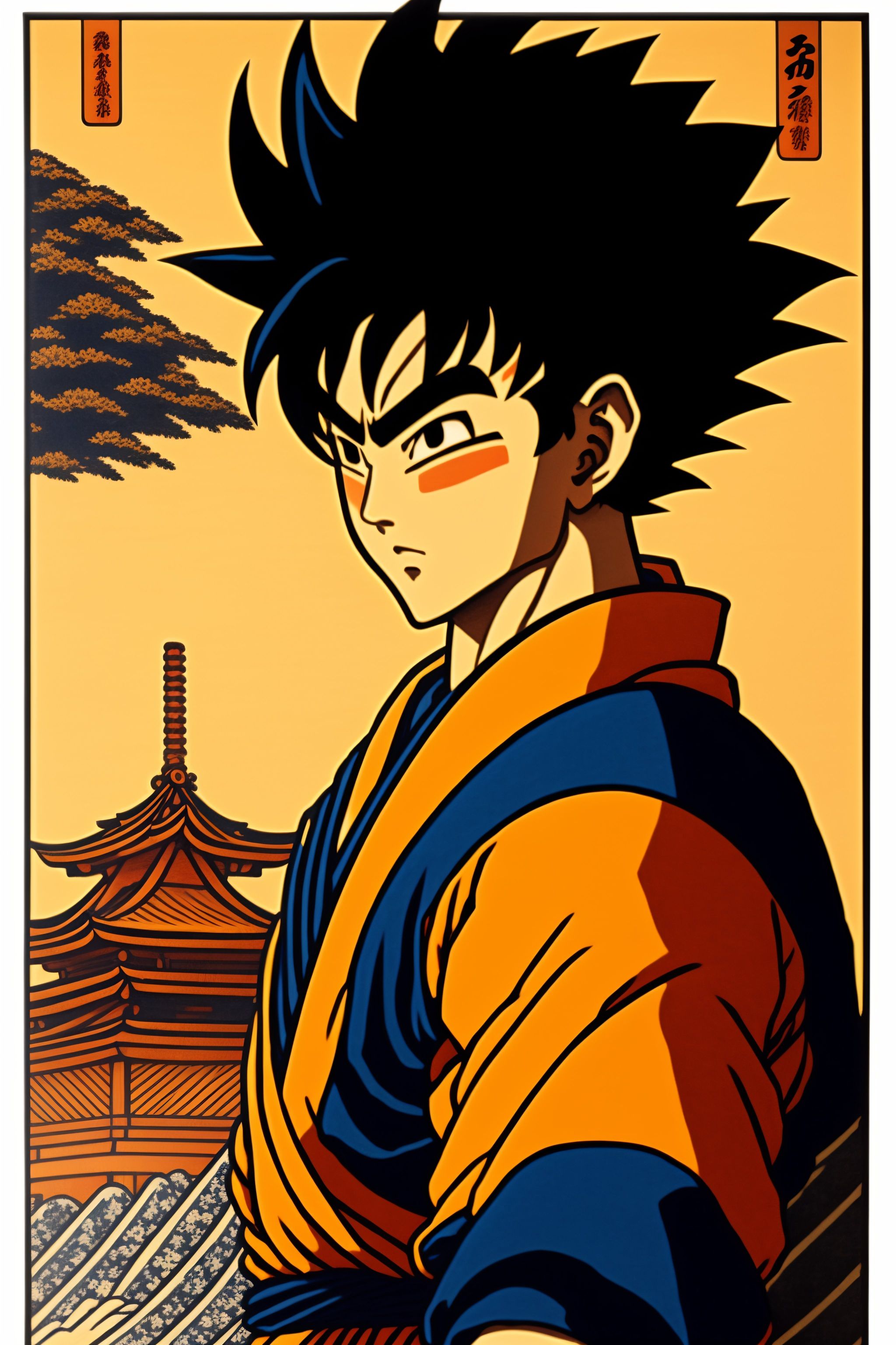 Lexica - Son goku by Hokusai, ukiyo-e style, japanese woodblock print