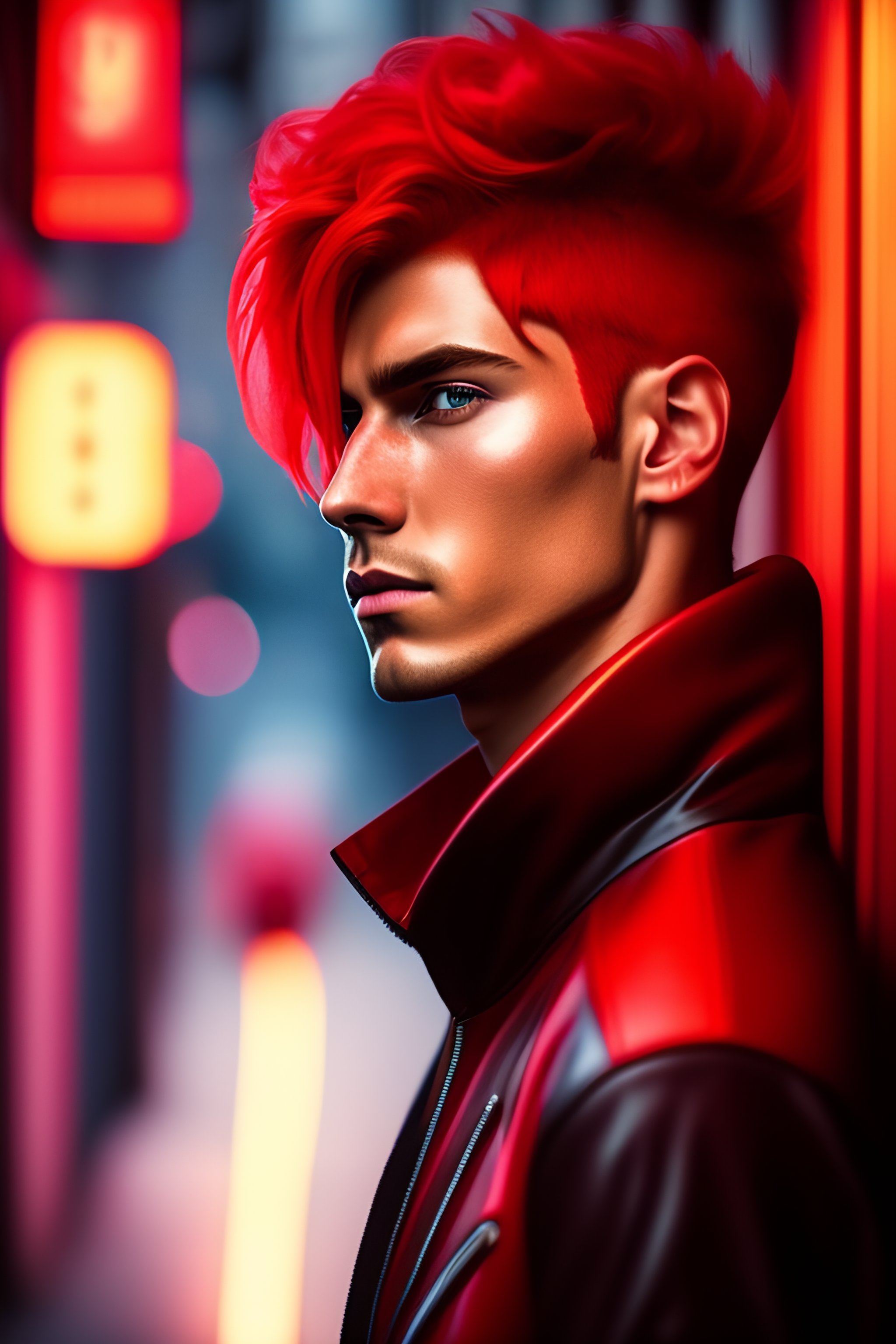 Lexica - Effeminite guy, white medical patch on one eye, red hair, red ...