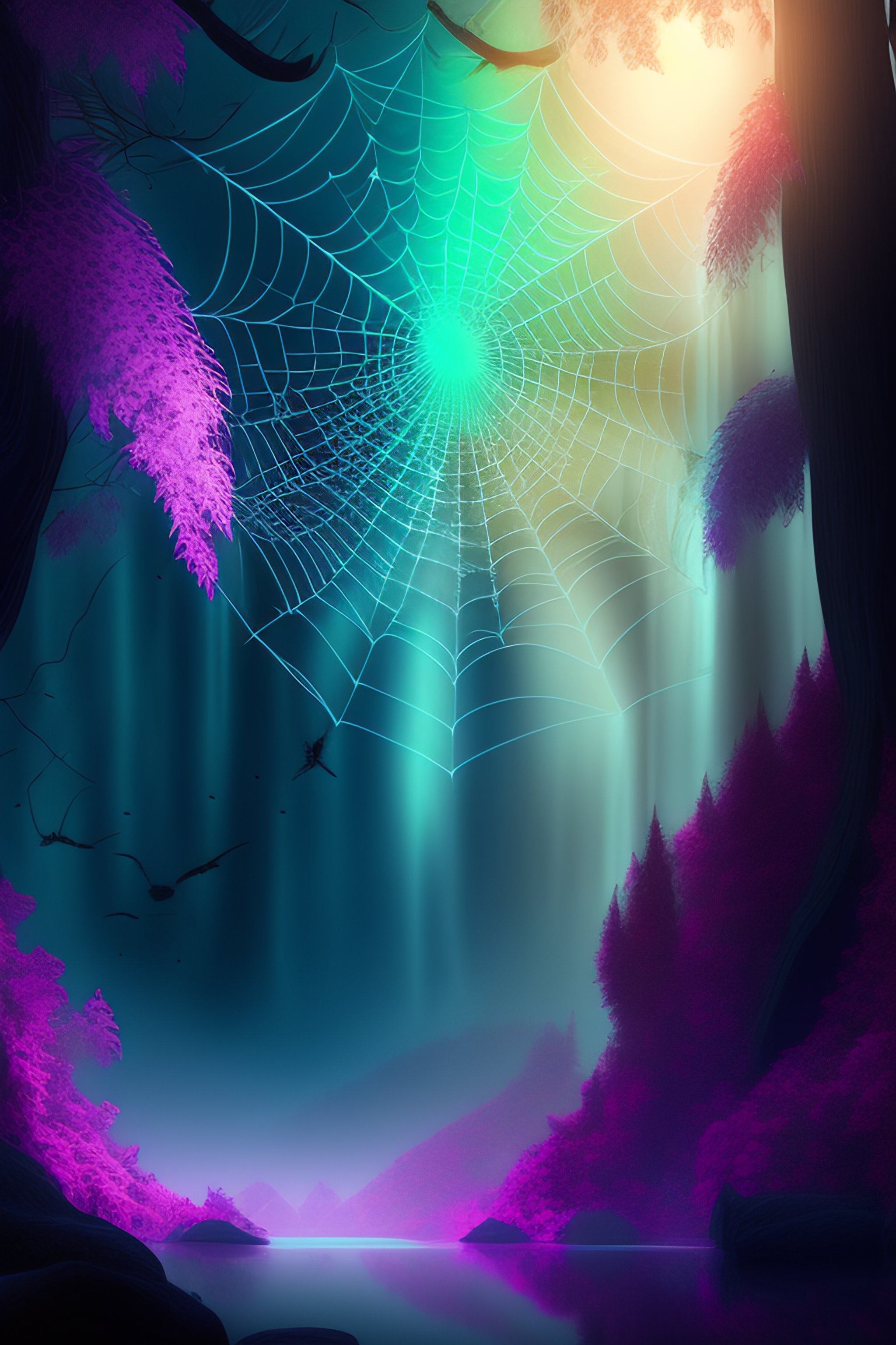 Lexica - Transparent Background. Fantasy Style Spider Webs