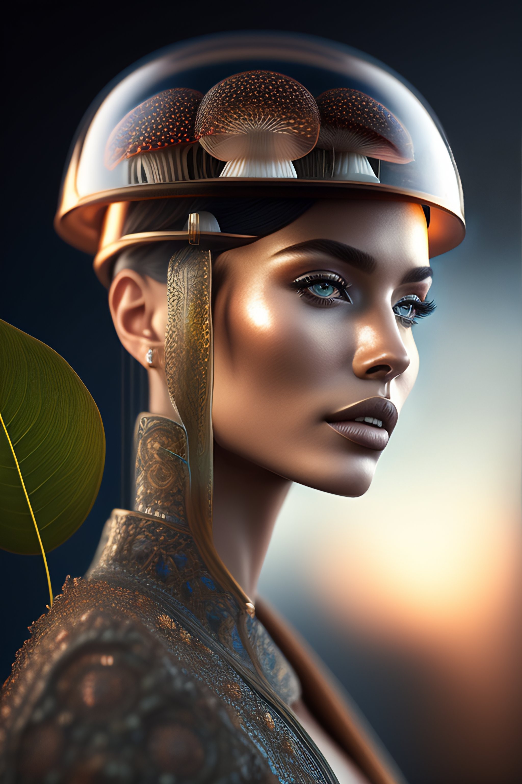 Lexica - Layered transparency of human inside with mushroom hybrid ...