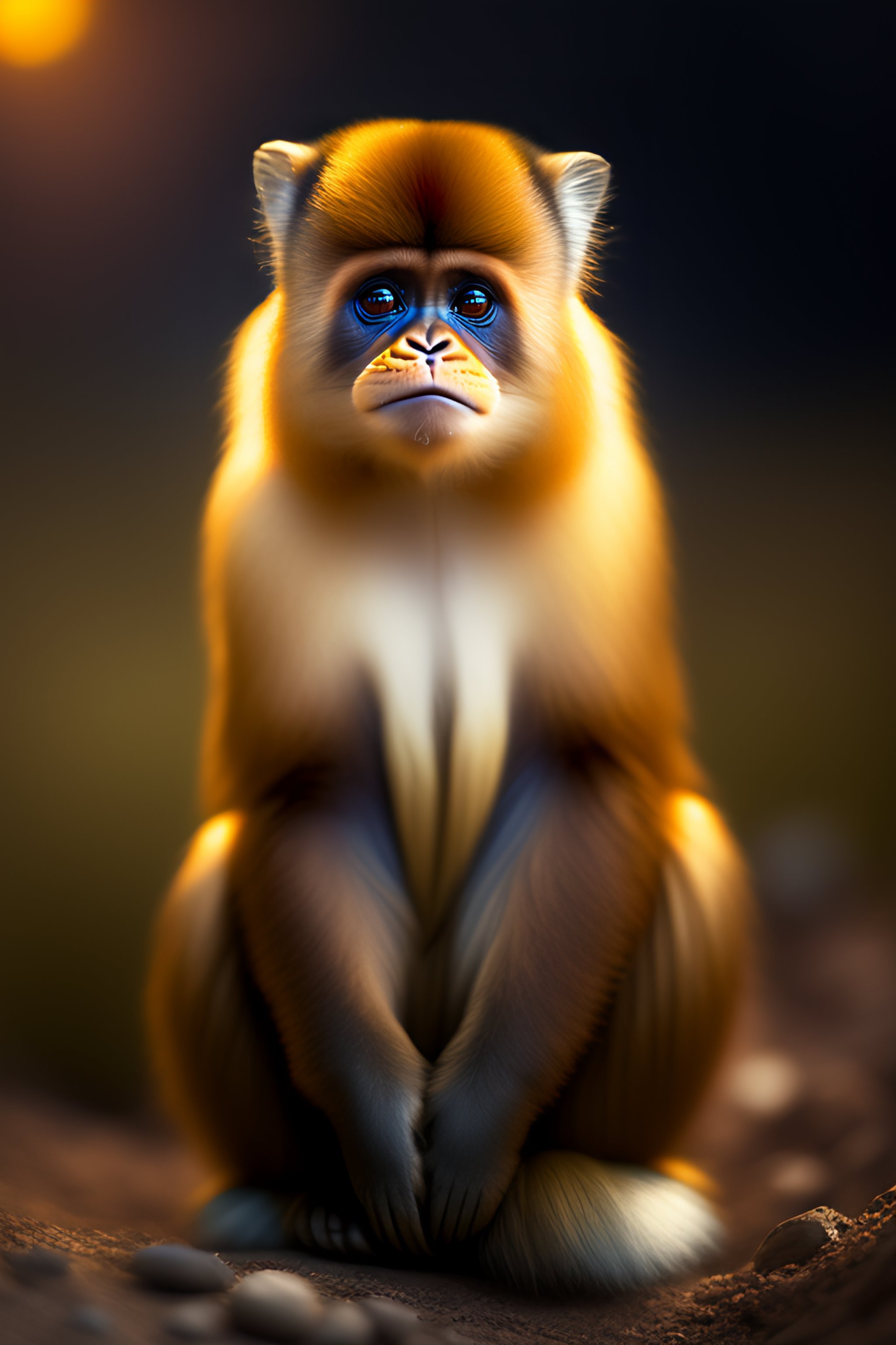 Lexica - An exhausted golden snub nosed monkey at the frontlines in the ...