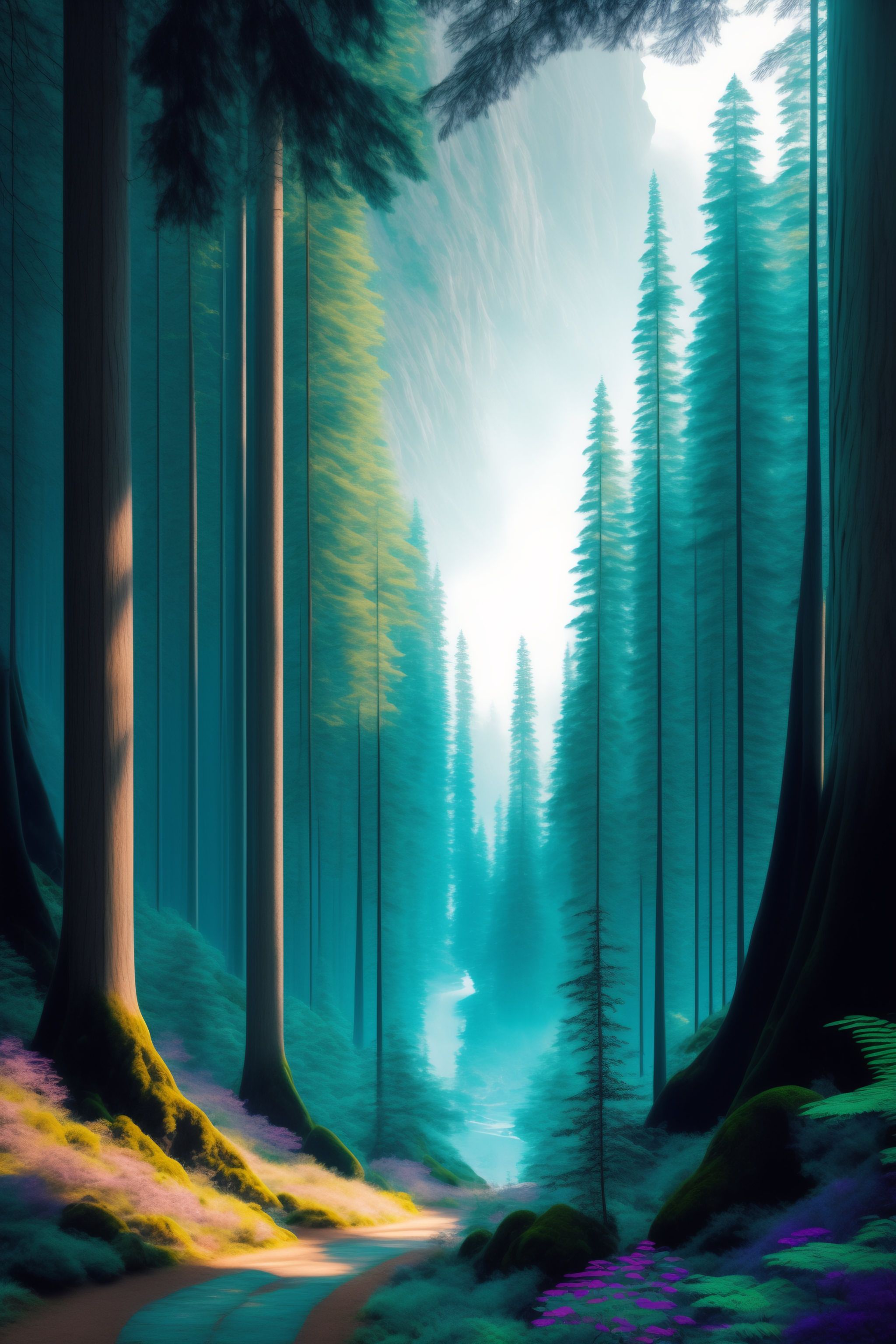 Lexica - Science fiction forest line art